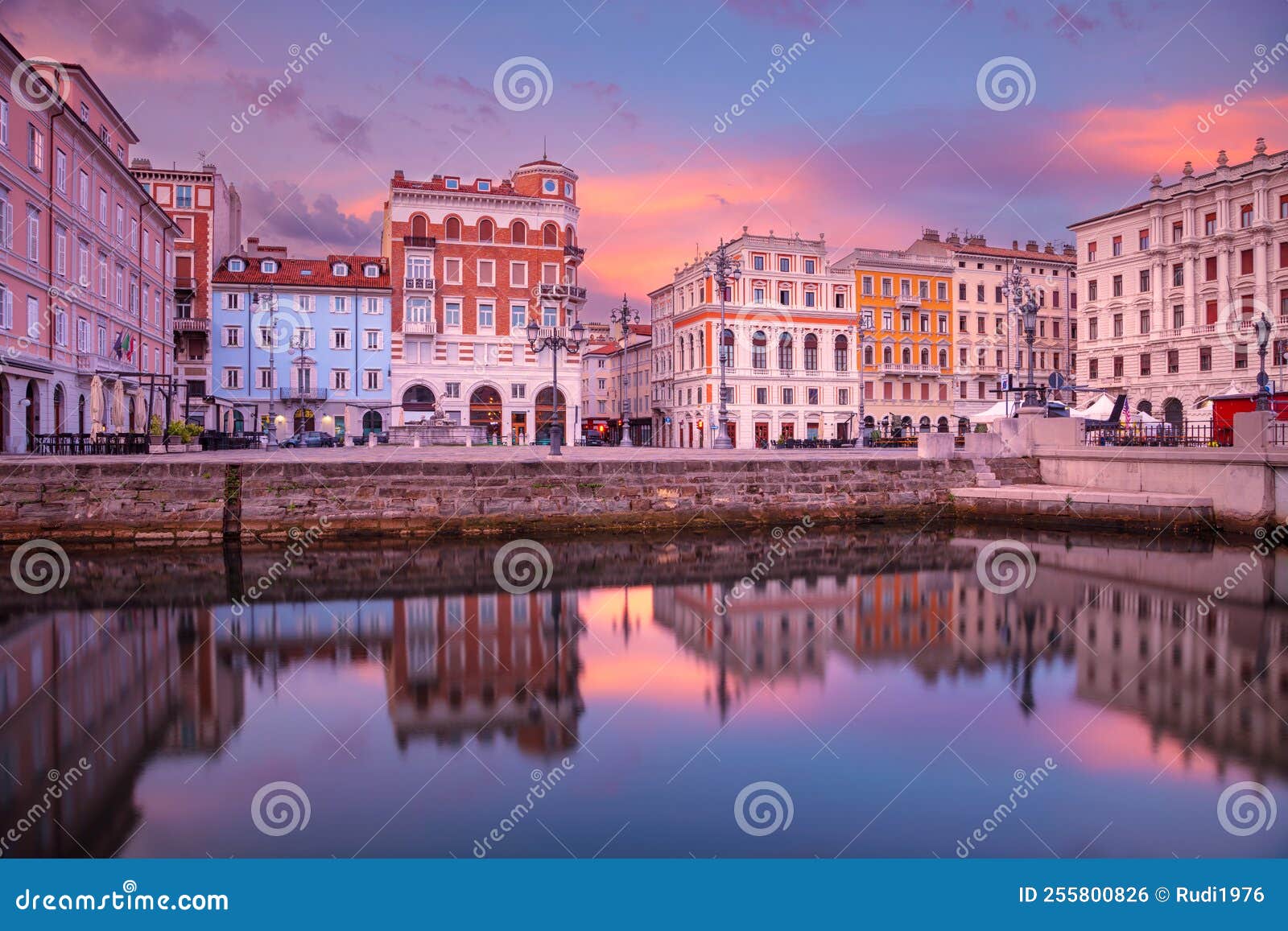 Trieste, Italy at sunrise. stock photo. Image of history - 255800826