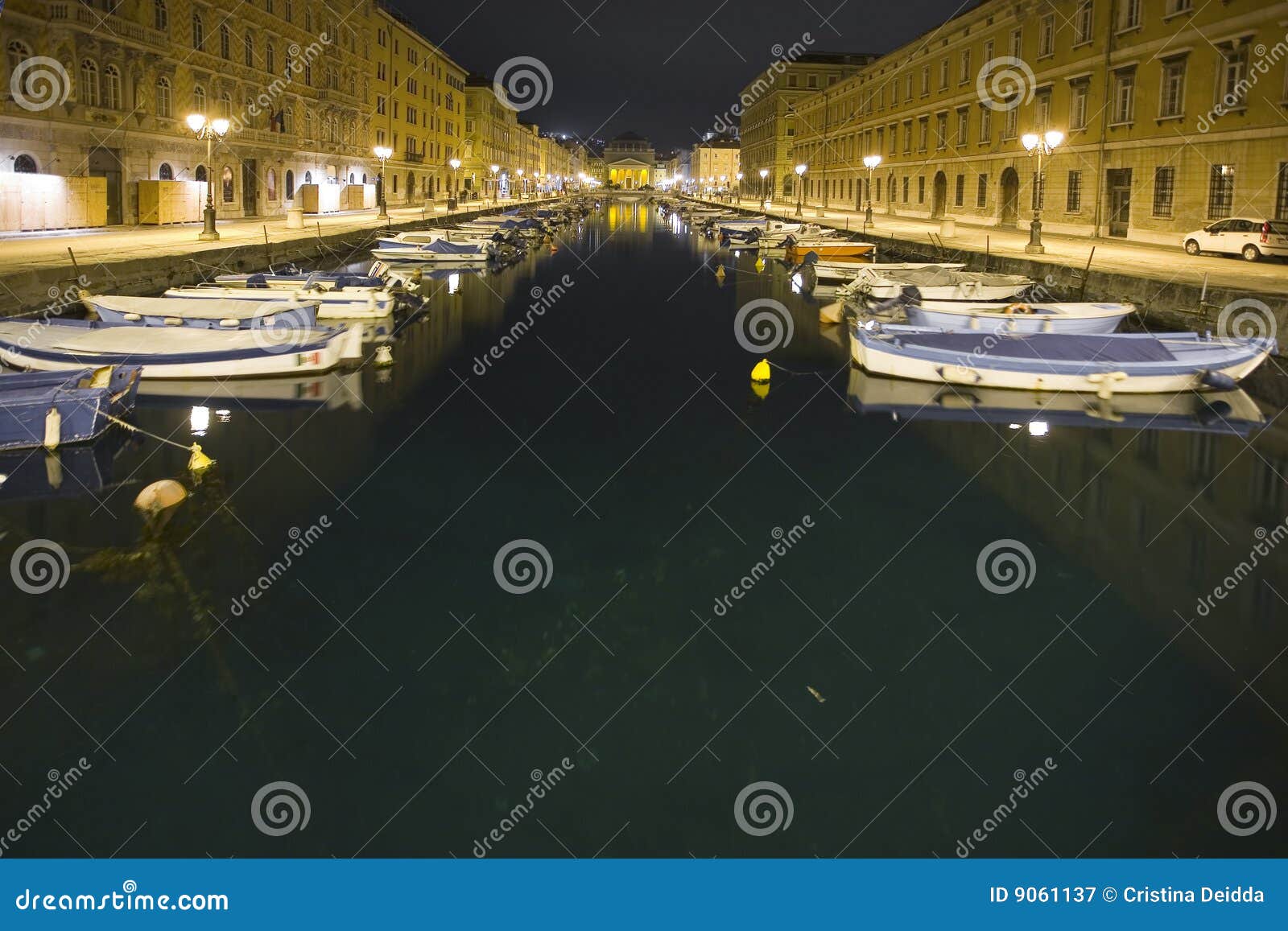 Trieste by night stock image. Image of buoys, trieste - 9061137
