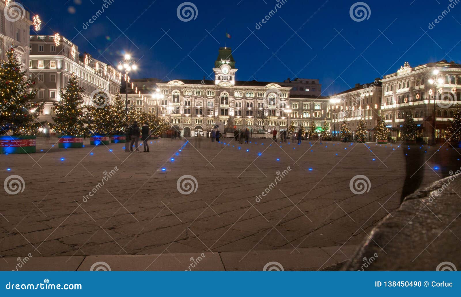 Trieste by night stock photo. Image of night, unification - 138450490