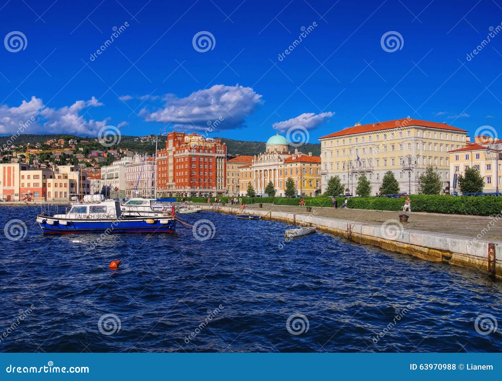 Trieste pier stock photo. Image of harbor, europe, port - 63970988