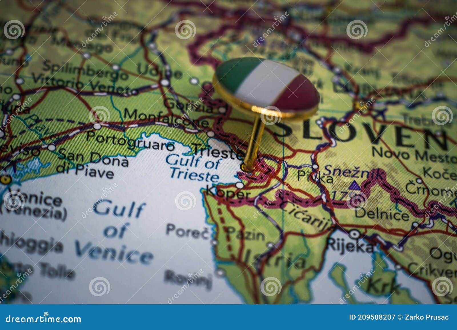 Trieste Pinned On A Map Of Italy Stock Photo | CartoonDealer.com #105744432