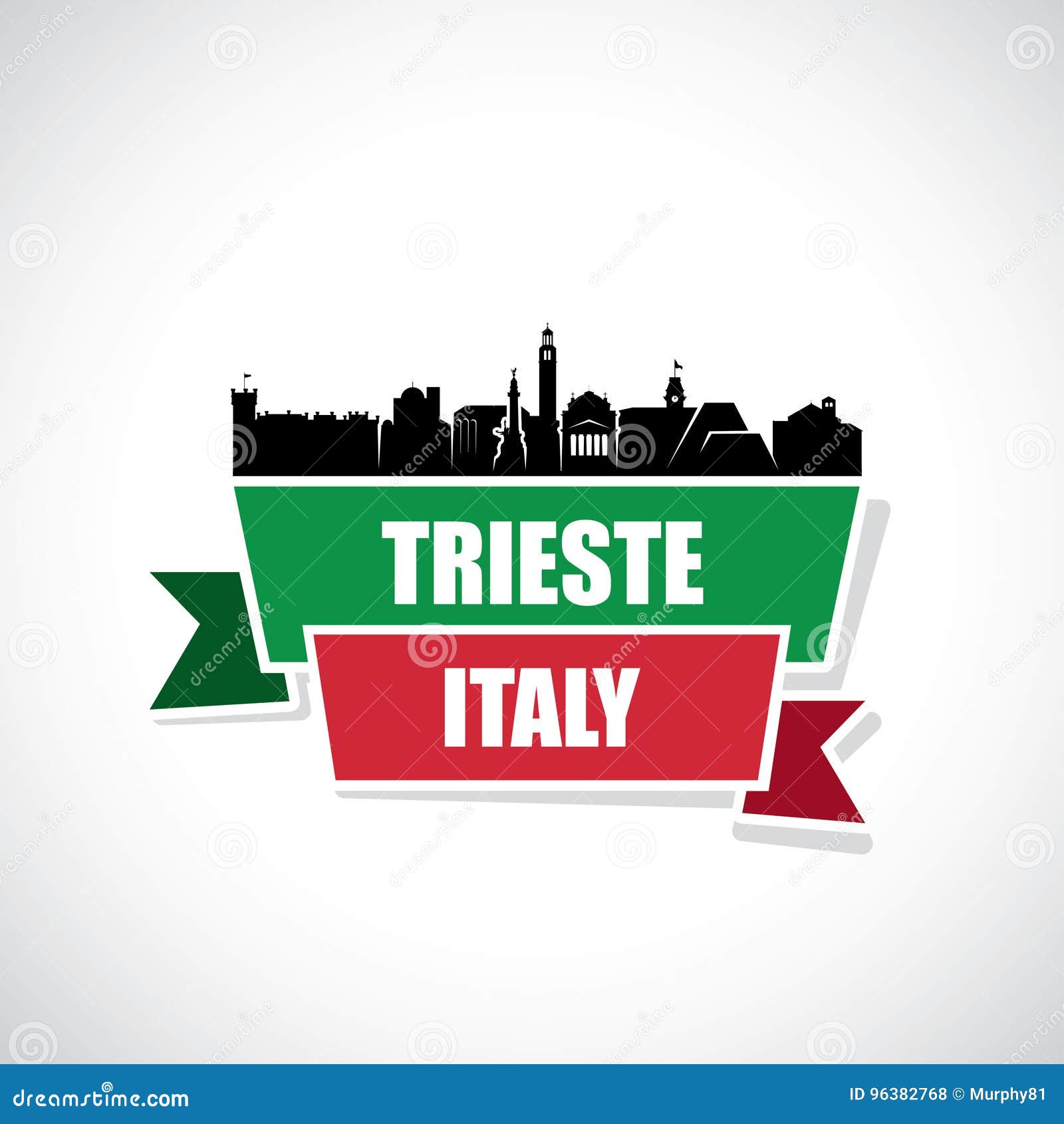 Trieste Skyline - Italy - Ribbon Banner - Vector Illustration Stock ...