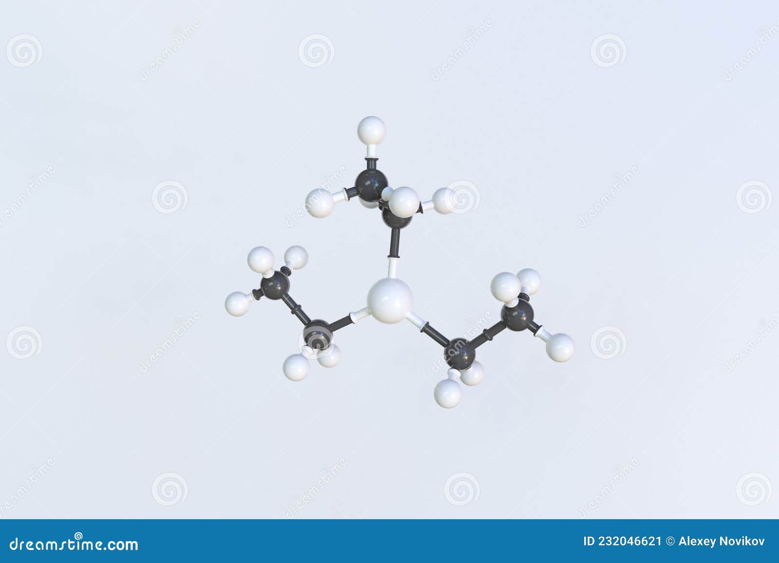 Triethylaluminium Molecule, Isolated Molecular Model. 3D Rendering ...
