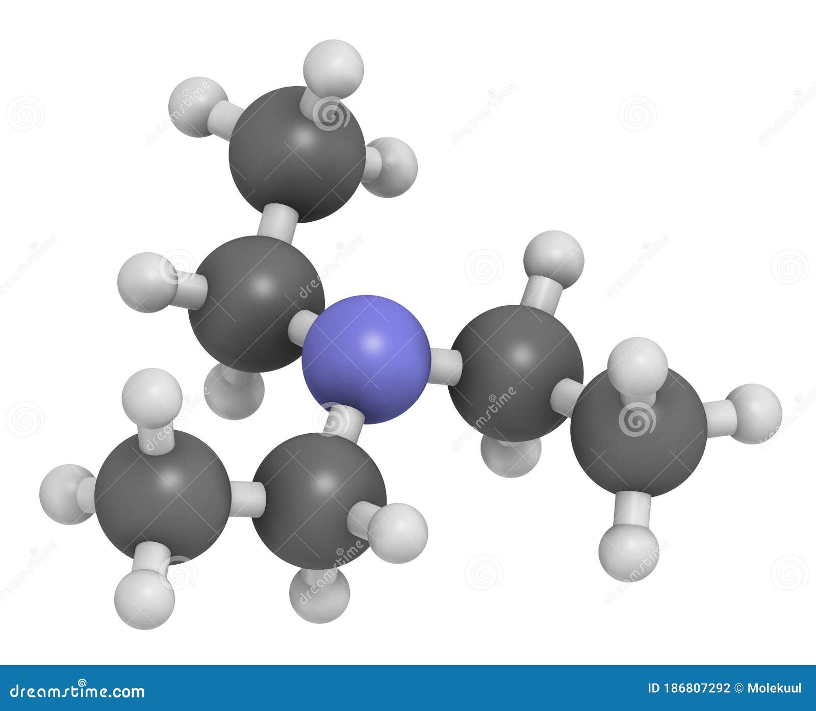 Triethylamine Organic Base Molecule. 3D Rendering Stock Illustration ...