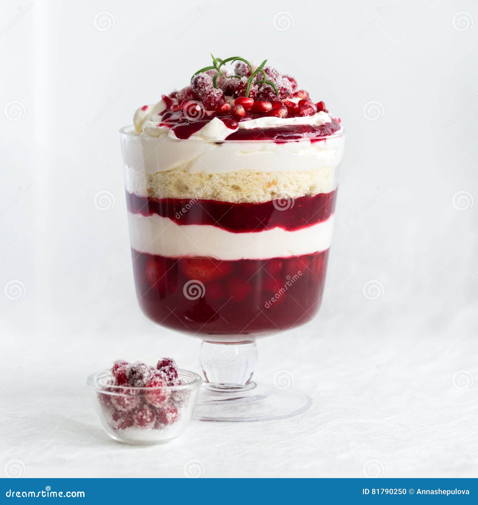 Trifle. Festive Layered Dessert in Glass Stock Photo - Image of ...