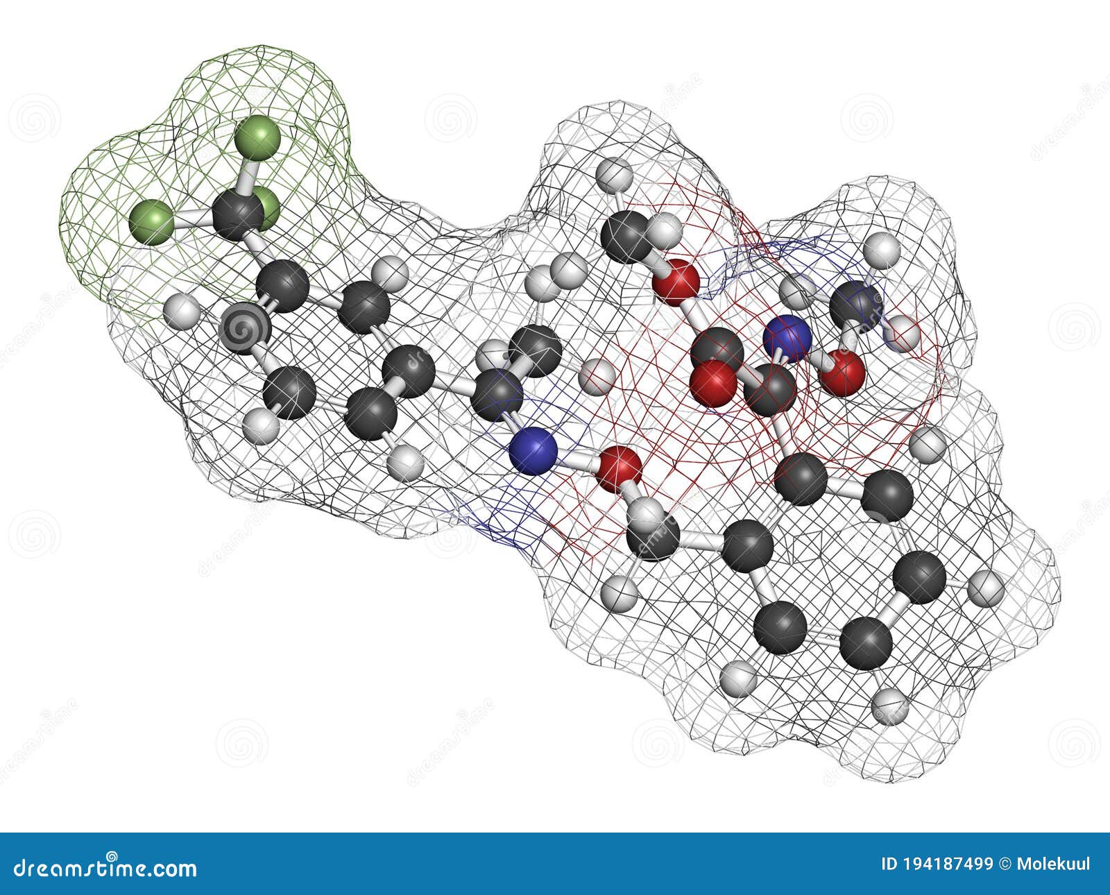 Trifloxystrobin Fungicide Molecule. 3D Rendering Stock Illustration ...