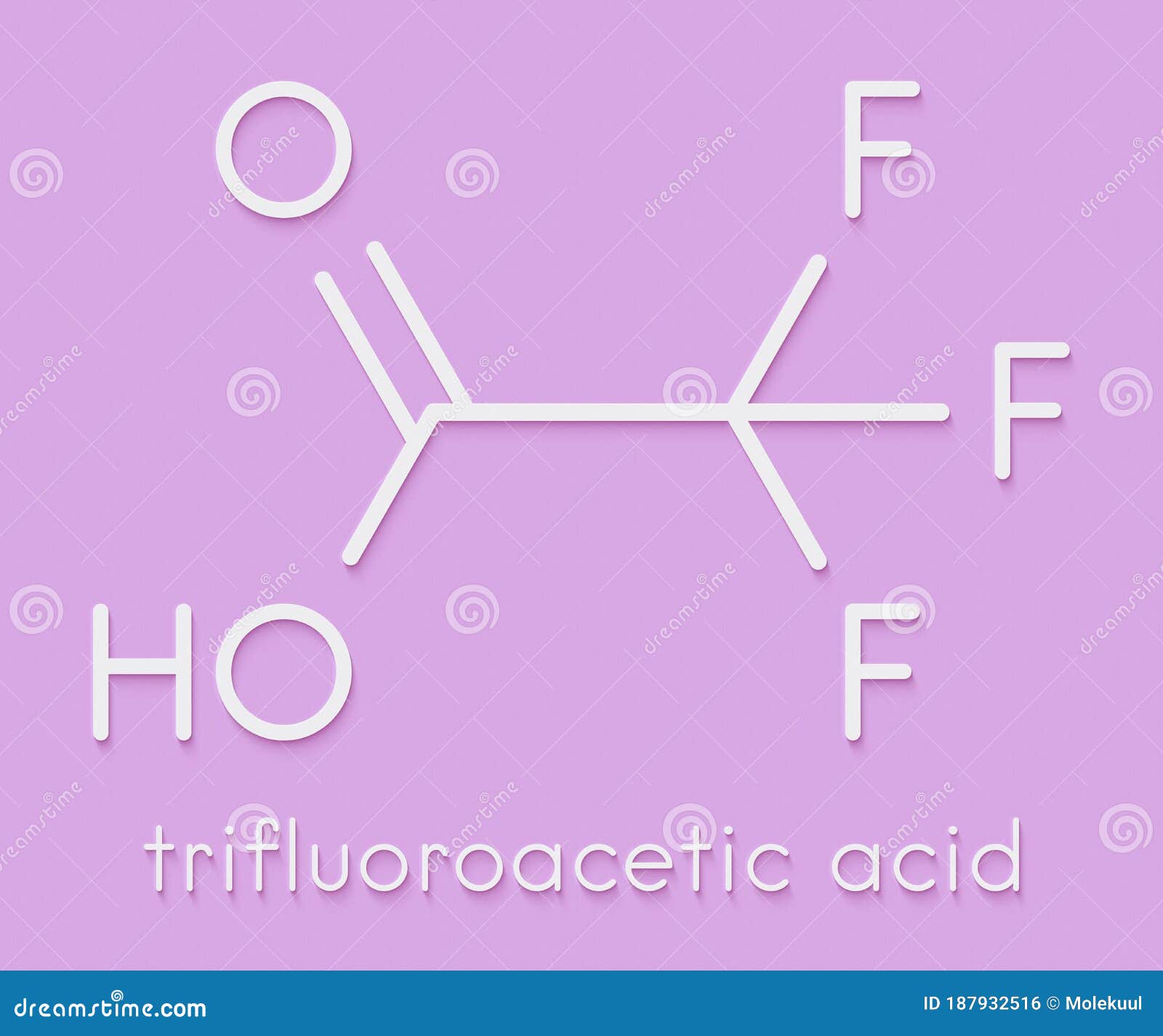 Trifluoroacetic Acid TFA Molecule, Chemical Structure. Highly Corrosive ...
