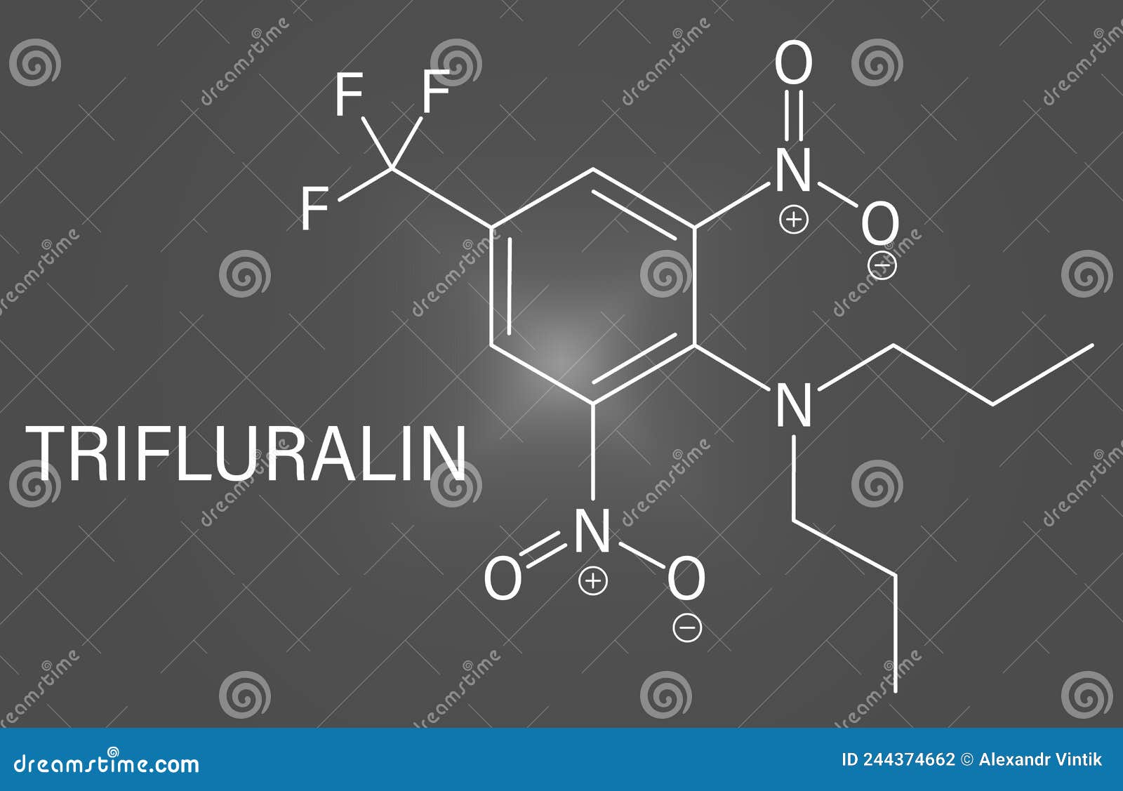 Trifluralin Herbicide Molecule. Skeletal Formula Stock Vector ...