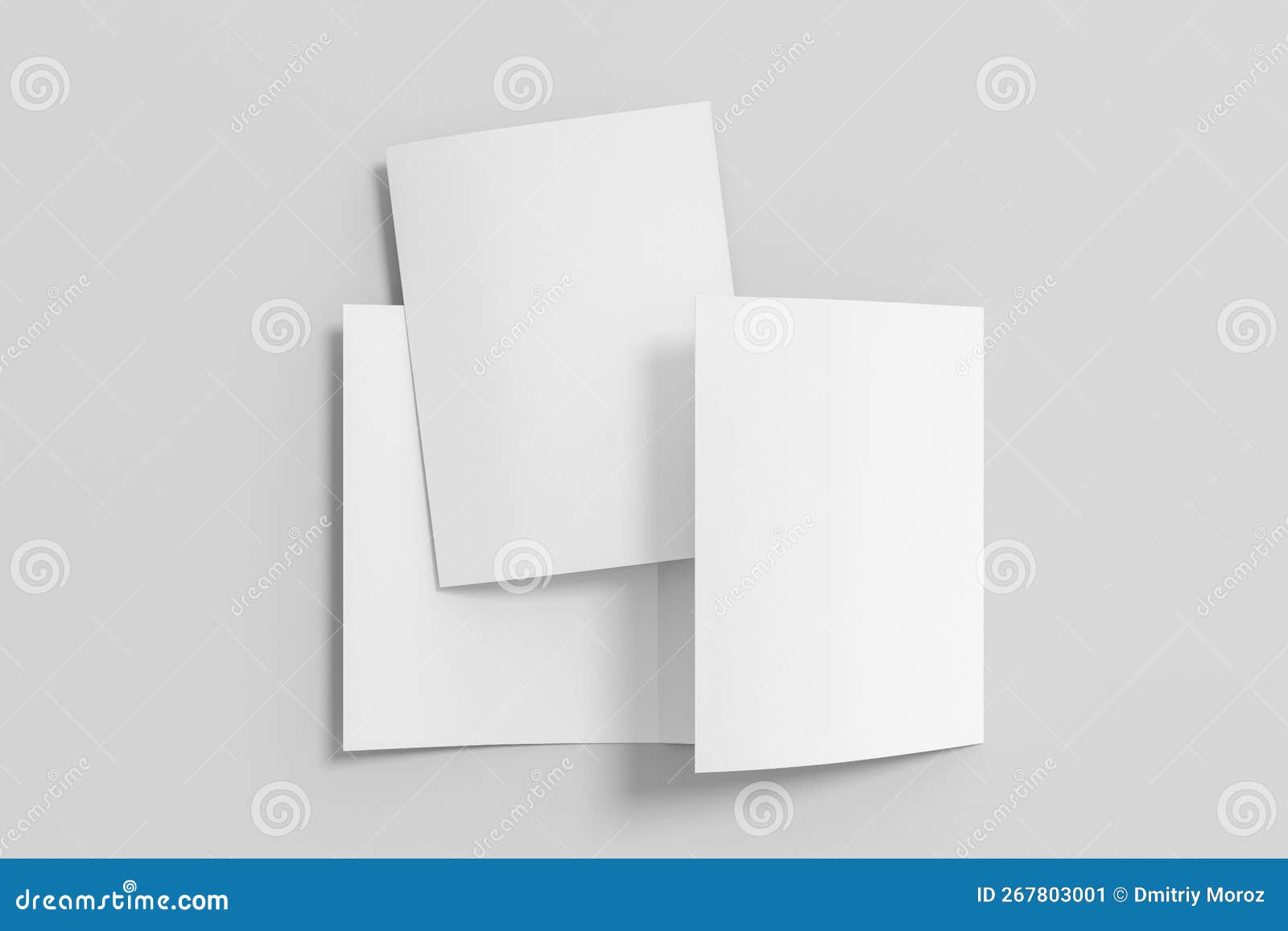 Trifold Brochure A4 Booklet Mockup on White Background Stock ...