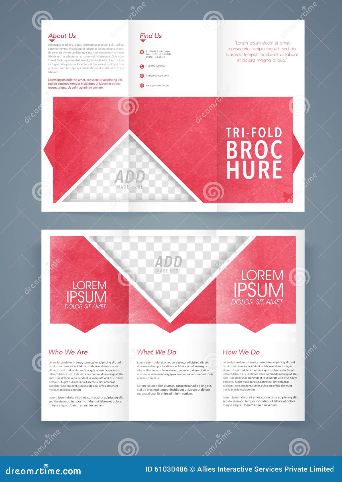 Trifold Brochure, Template or Flyer for Business. Stock Illustration ... Trifold Brochure, Template or Flyer for Business. Stock Illustration ...