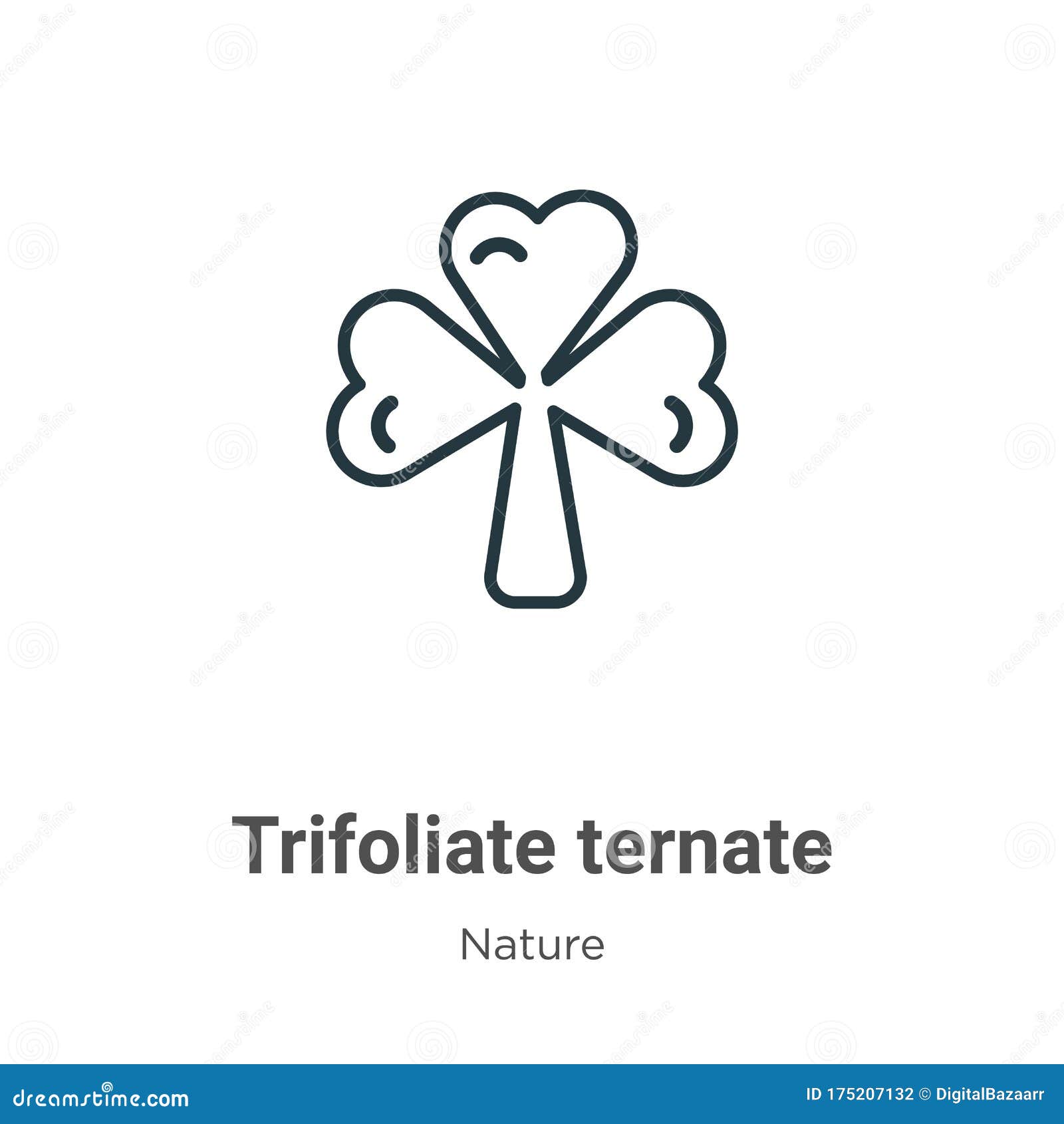 Trifoliate Ternate Vector Icon On White Background. Flat Vector ...