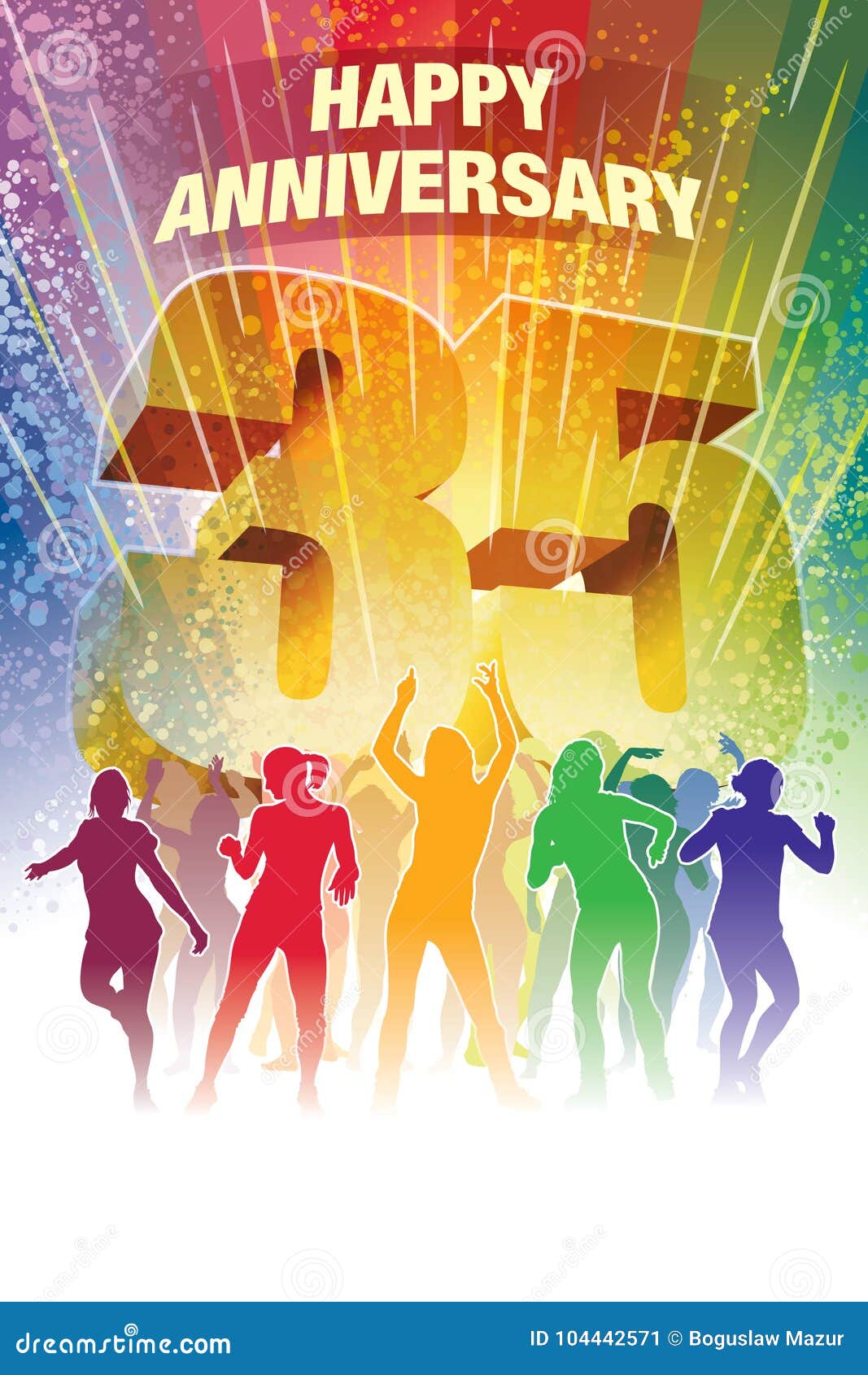 Trigésimo Quinto Aniversario Ilustración del Vector - Ilustración de ...