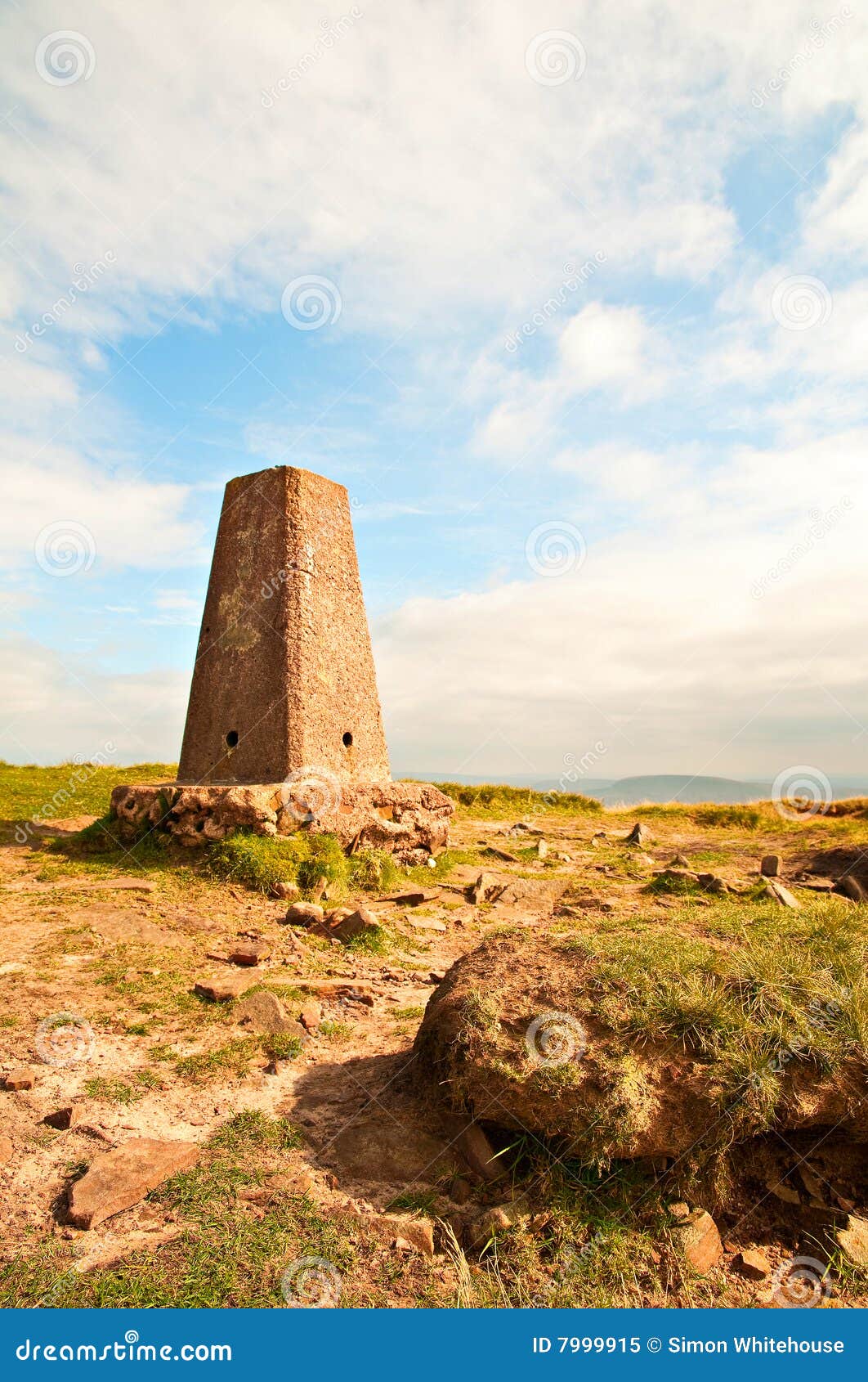 Trig Point stock image. Image of path, clouds, clear, nature - 7999915