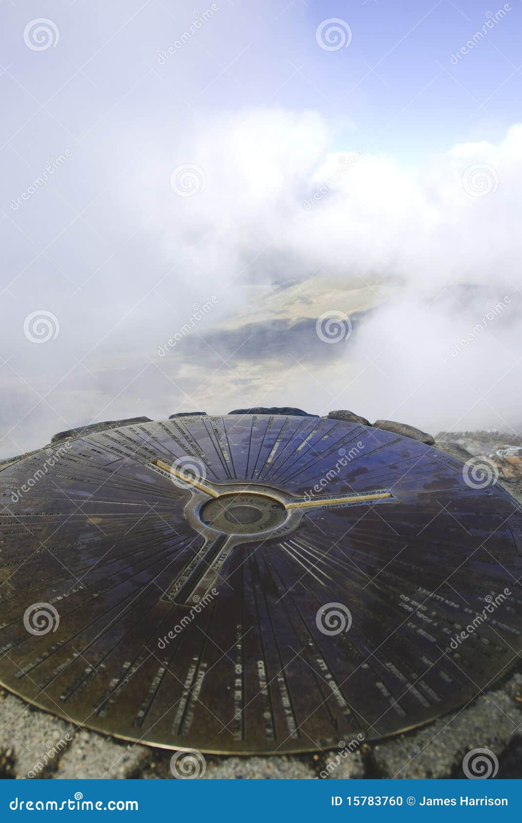 The Trig Point at the Summit of Mount Snowdon Stock Photo - Image of ...