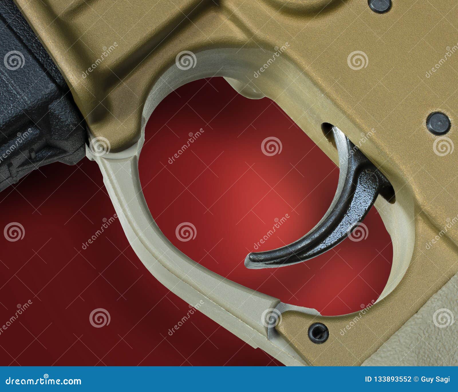 AR-15 Trigger with Red and Shadow Behind Stock Photo - Image of rifle ...