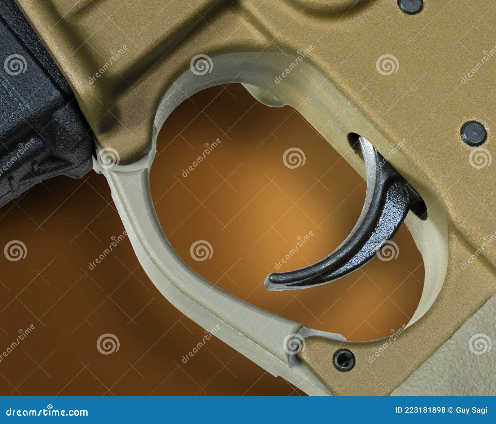 Assault Rifle Trigger on Brown with Shadow Stock Photo - Image of ...
