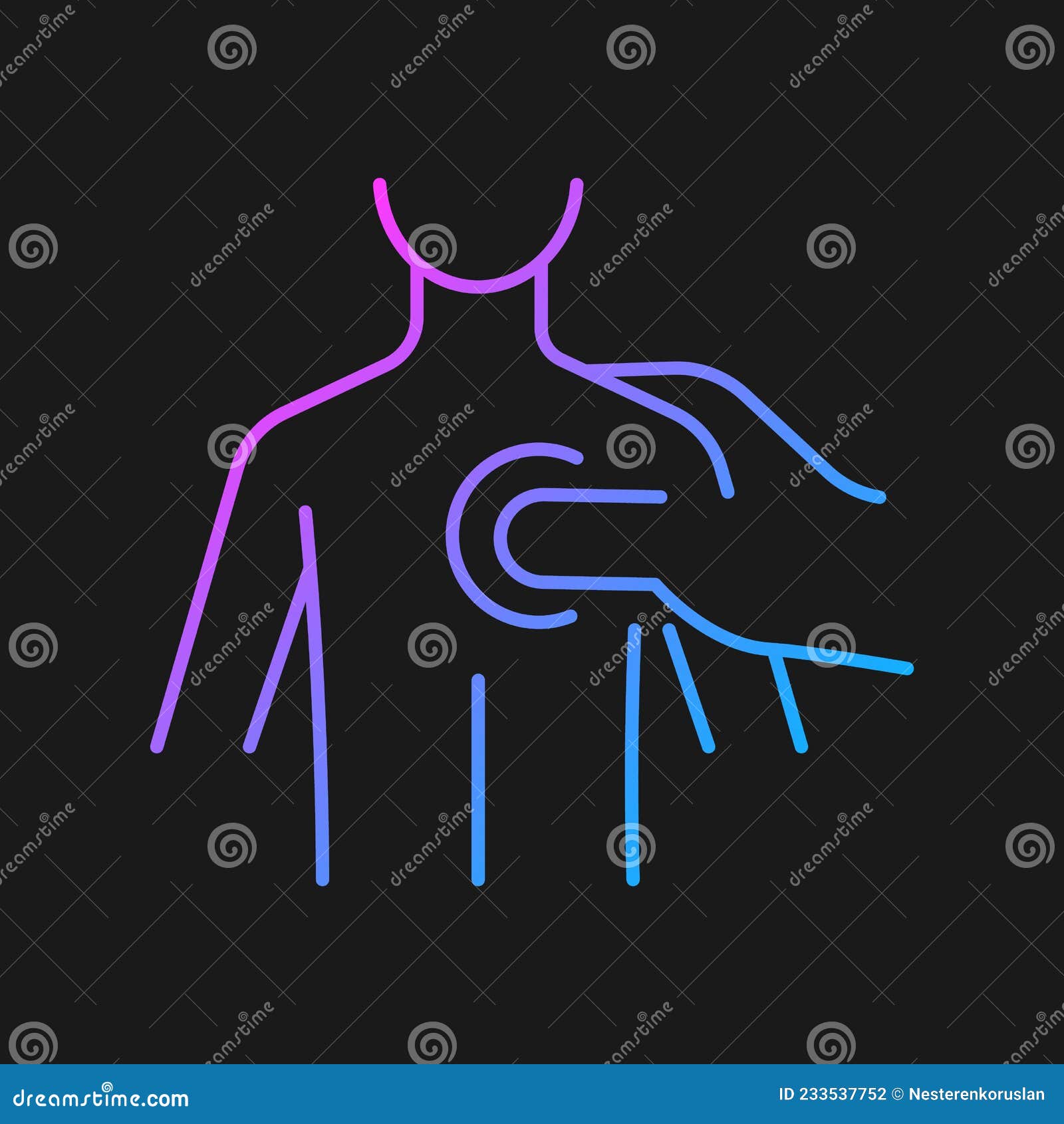 Trigger Points Massage Gradient Vector Icon for Dark Theme Stock Vector ...