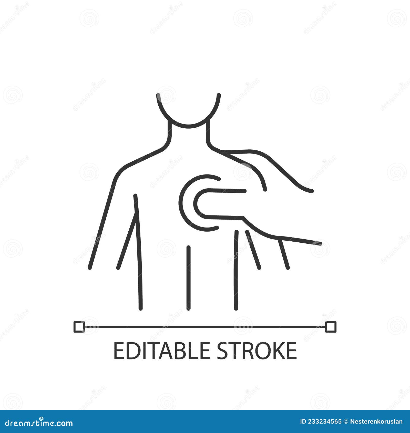 Trigger Points Massage Linear Icon Stock Vector - Illustration of point ...