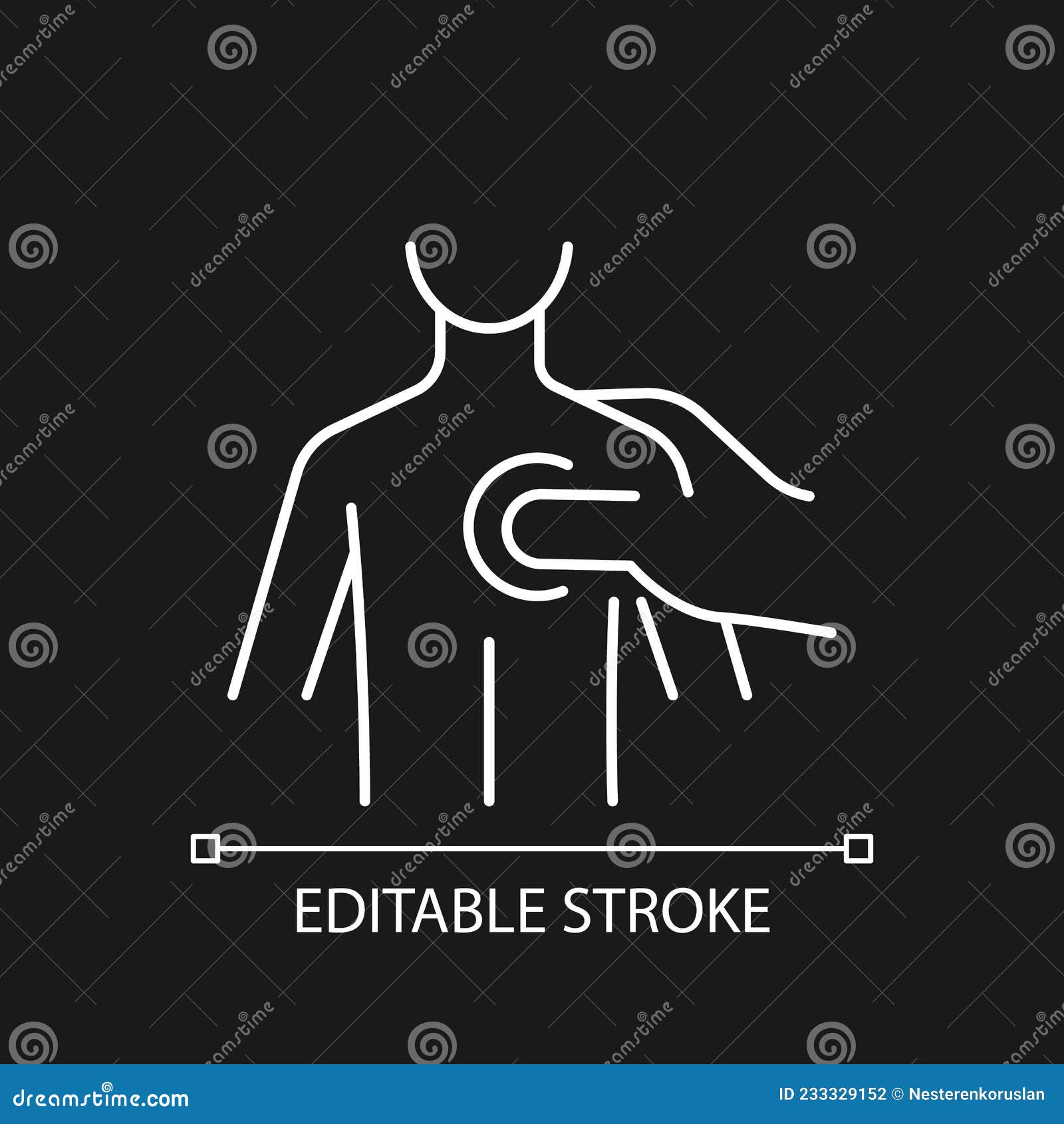 Trigger Points Massage White Linear Icon for Dark Theme Stock Vector ...