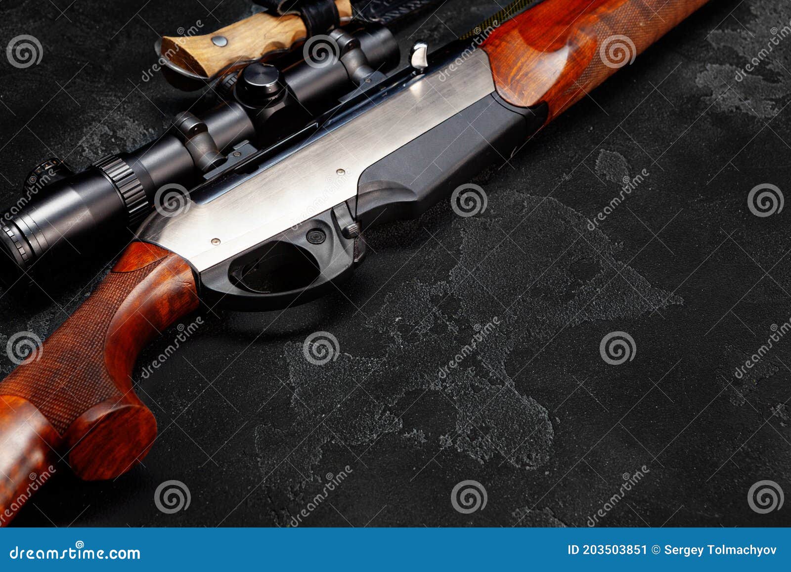 Trigger of a Rifle on Black Background Stock Image - Image of sniper ...