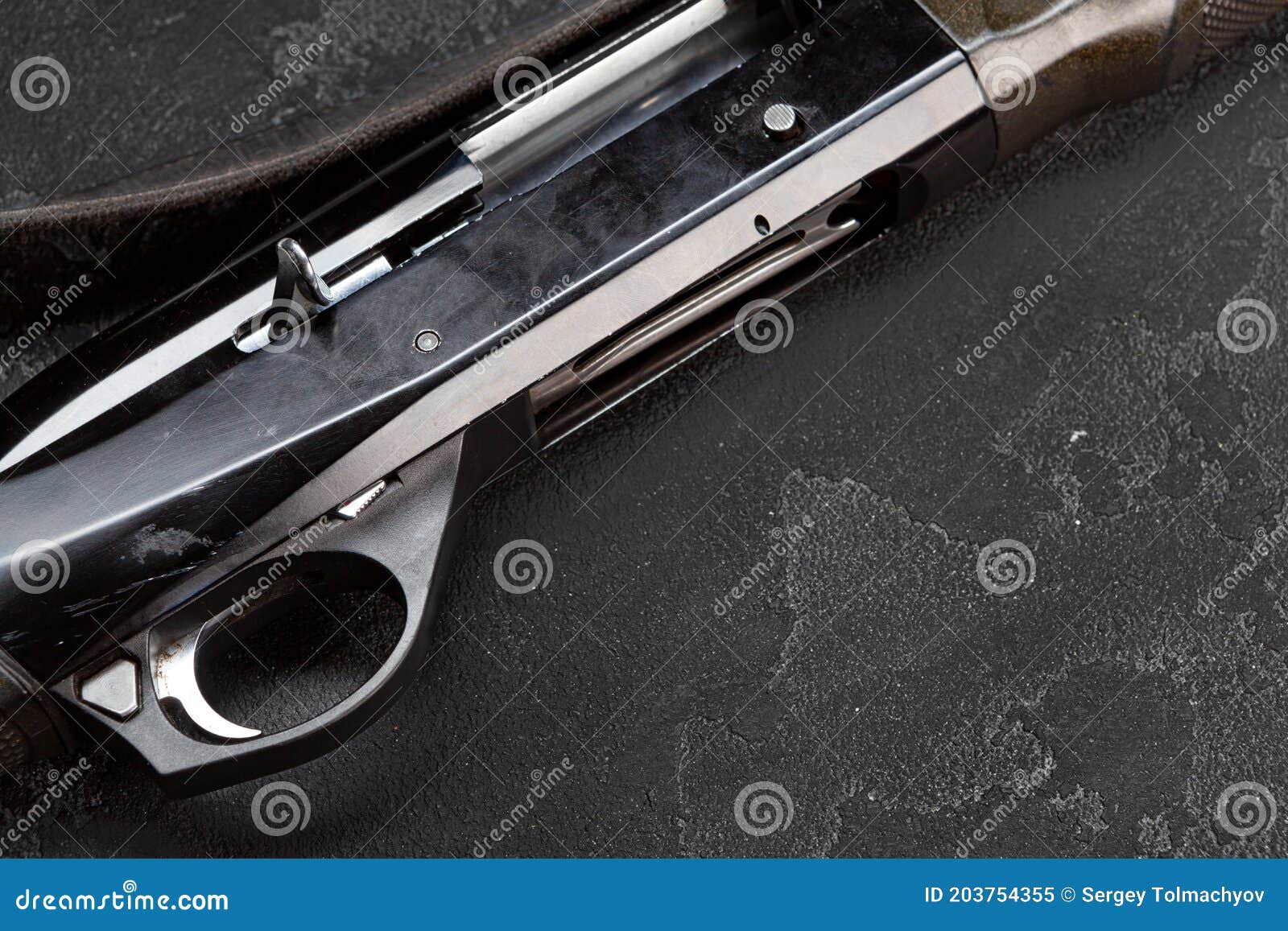 Trigger of a Rifle on Black Background Stock Image - Image of trigger ...