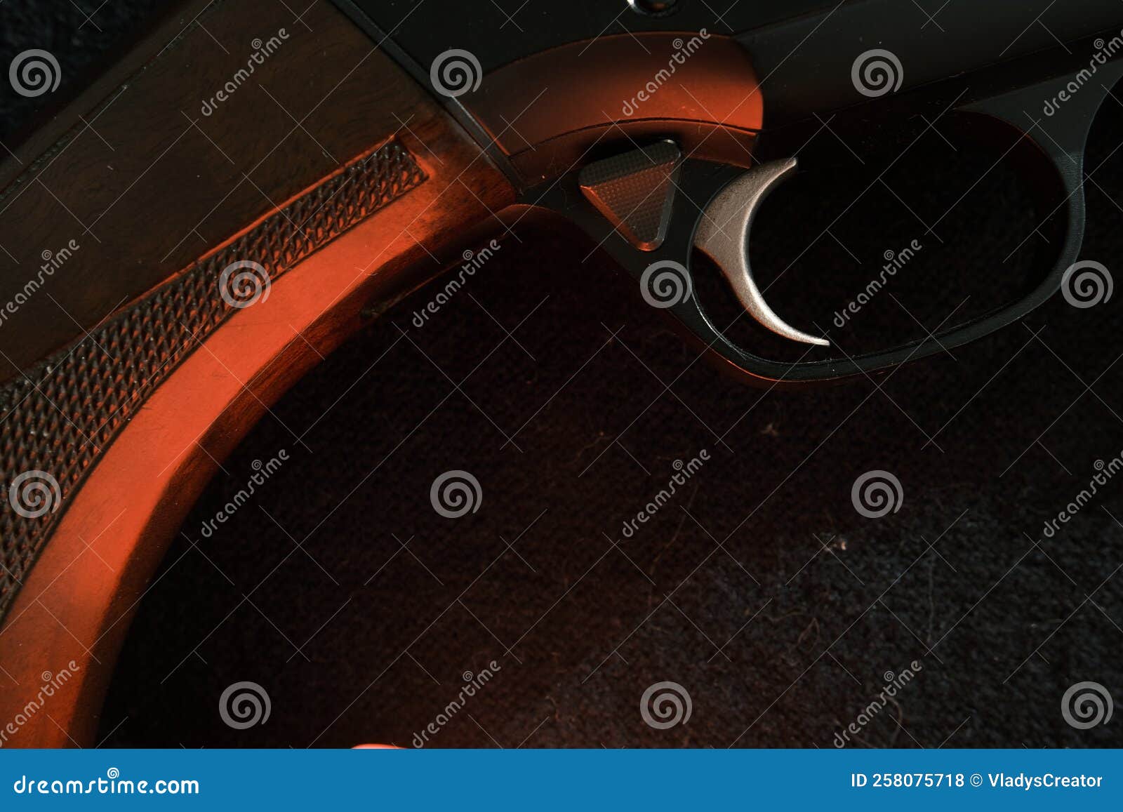 Trigger of a Rifle on Black Background with Red Lightning Stock Photo ...