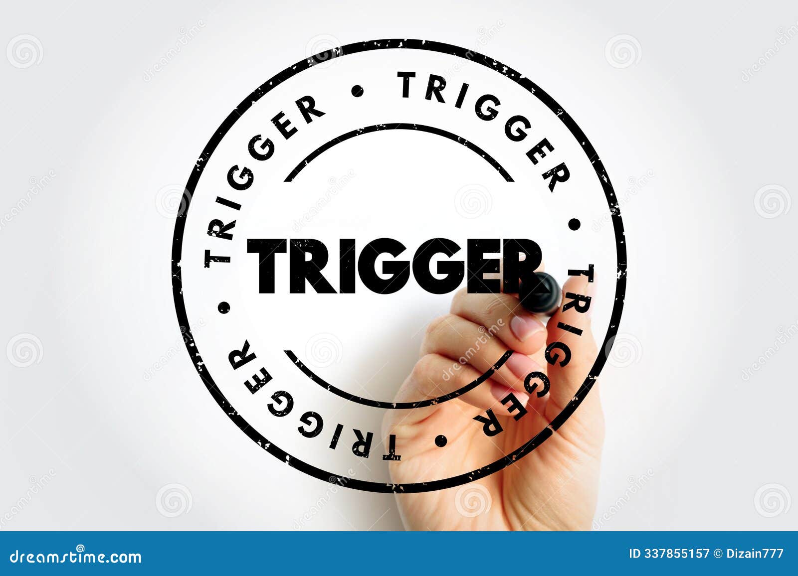 Trigger Text Stamp, Concept Background Stock Image - Image of delusion ...