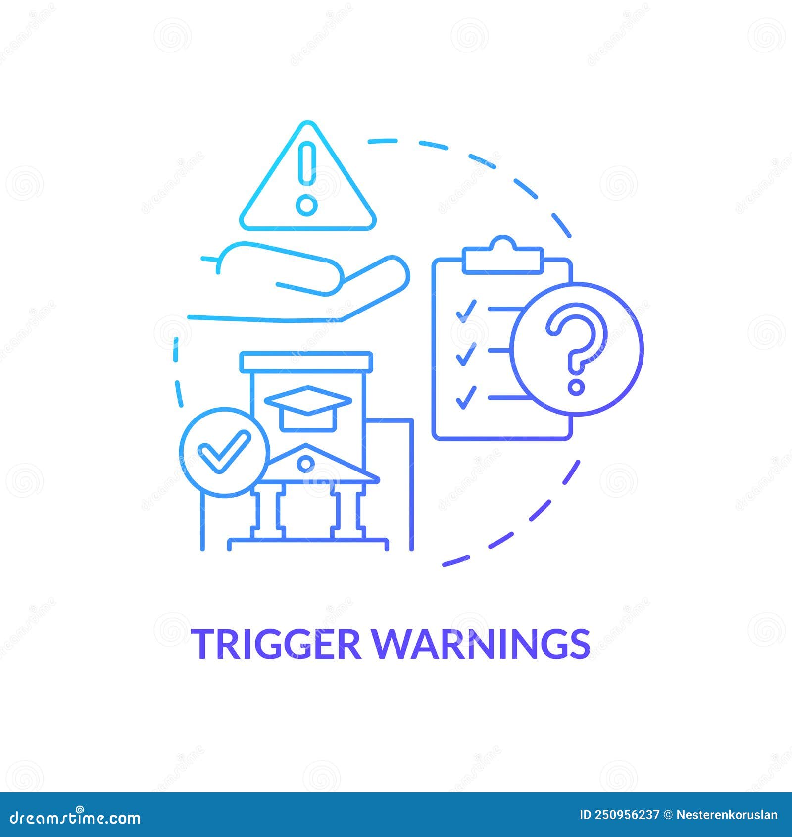Trigger Warnings Blue Gradient Concept Icon Stock Vector - Illustration ...