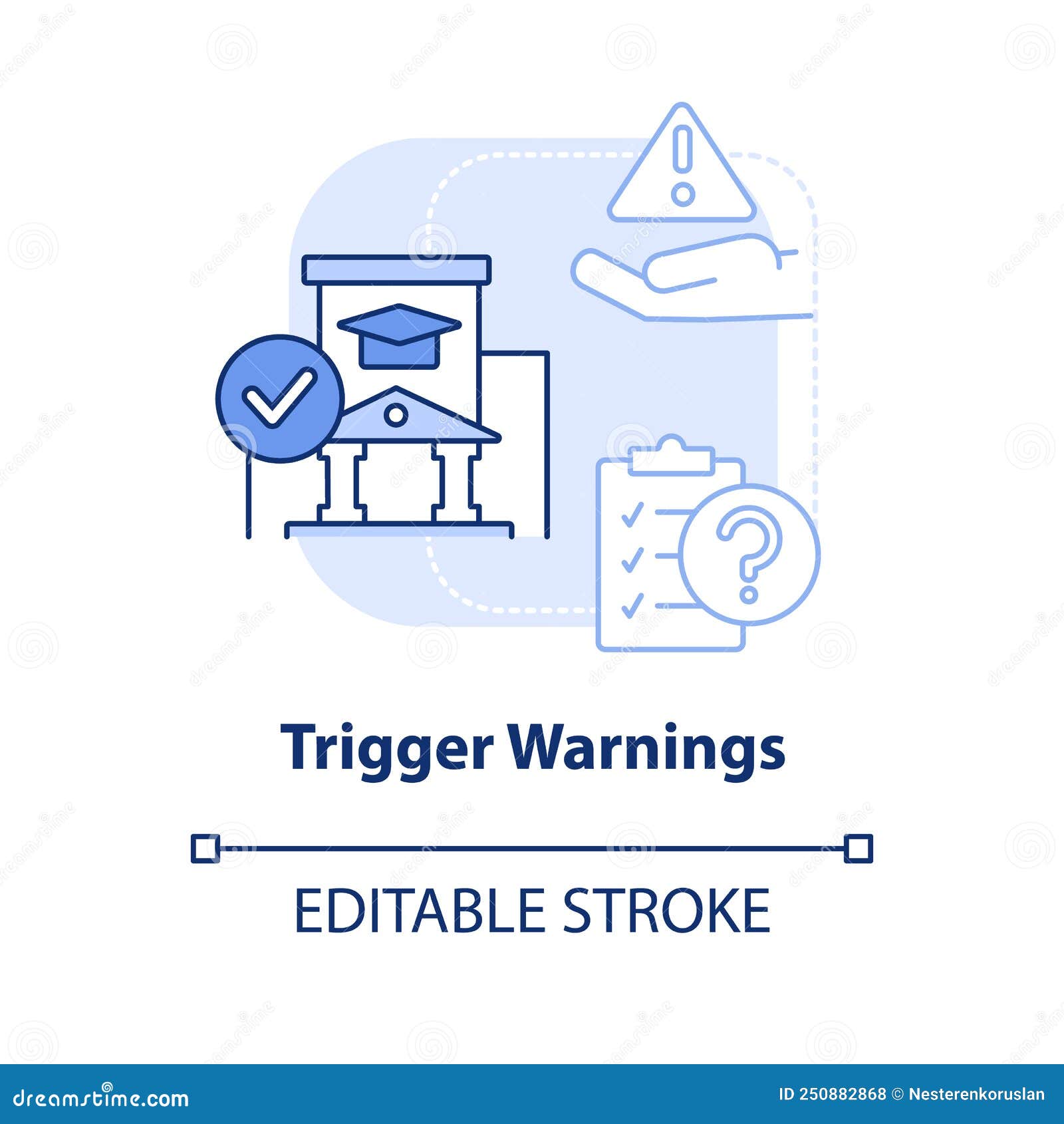 Trigger Warnings Light Blue Concept Icon Stock Vector - Illustration of ...