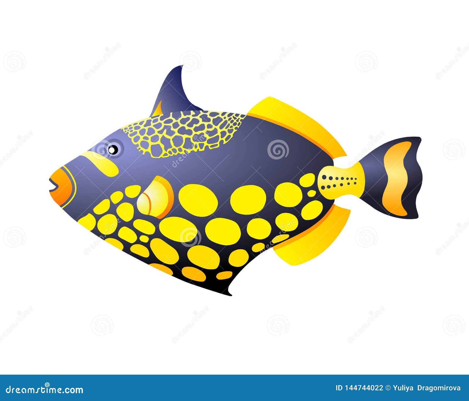 Triggerfish Tropical Fish for Your Aquarium Stock Illustration ...