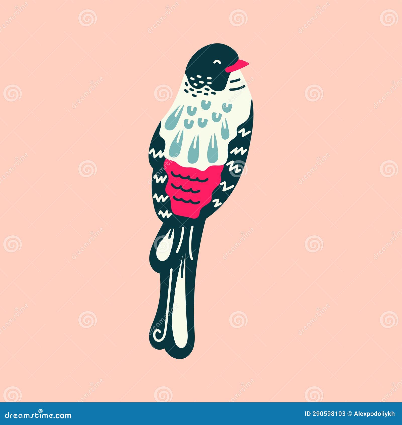 Trigon Bird Color Element. Abstract Exotic Animal. Vector Illustration ...