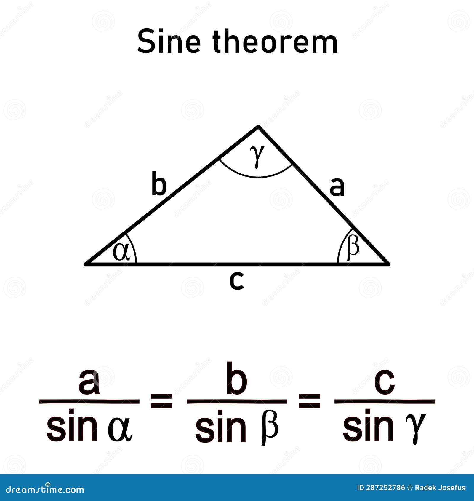 Trigonometría Del Teorema Sine Triangular Ilustración del Vector ...