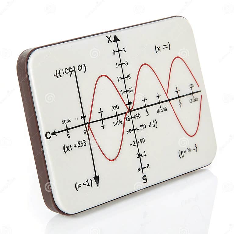 Trigonometric Graph 3D Icon Isolated on White Background Stock ...