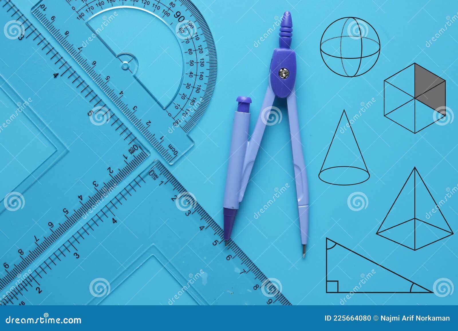 Trigonometry and geometric stock photo. Image of shape - 225664080