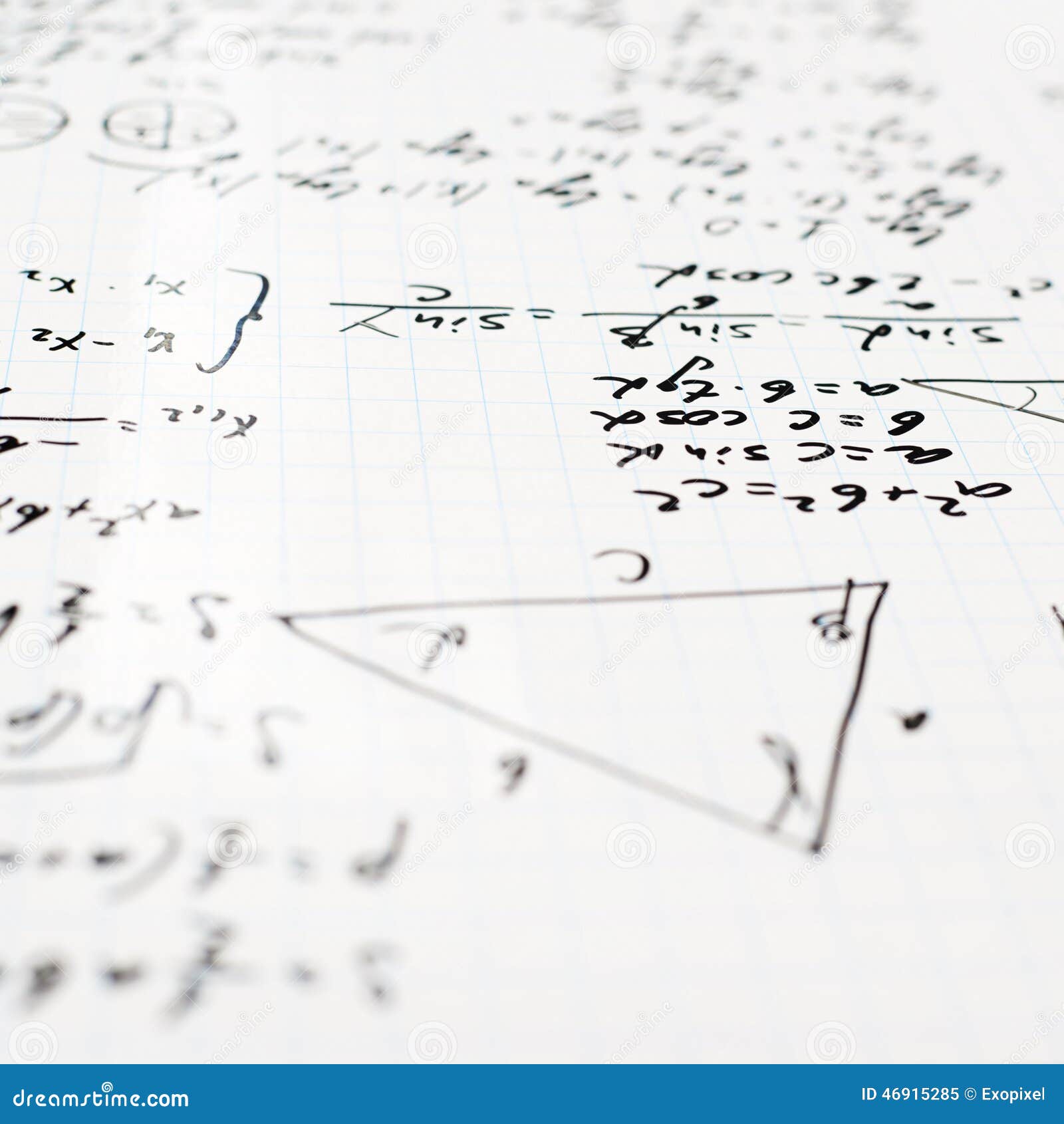 Trigonometry Math Equations and Formulas Stock Image - Image of ...
