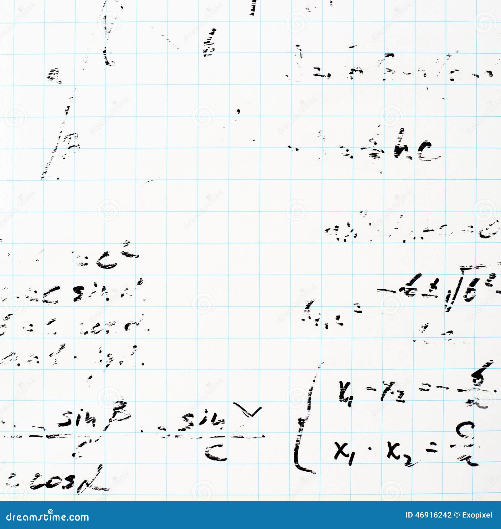 Trigonometry Math Equations and Formulas Stock Photo - Image of ...