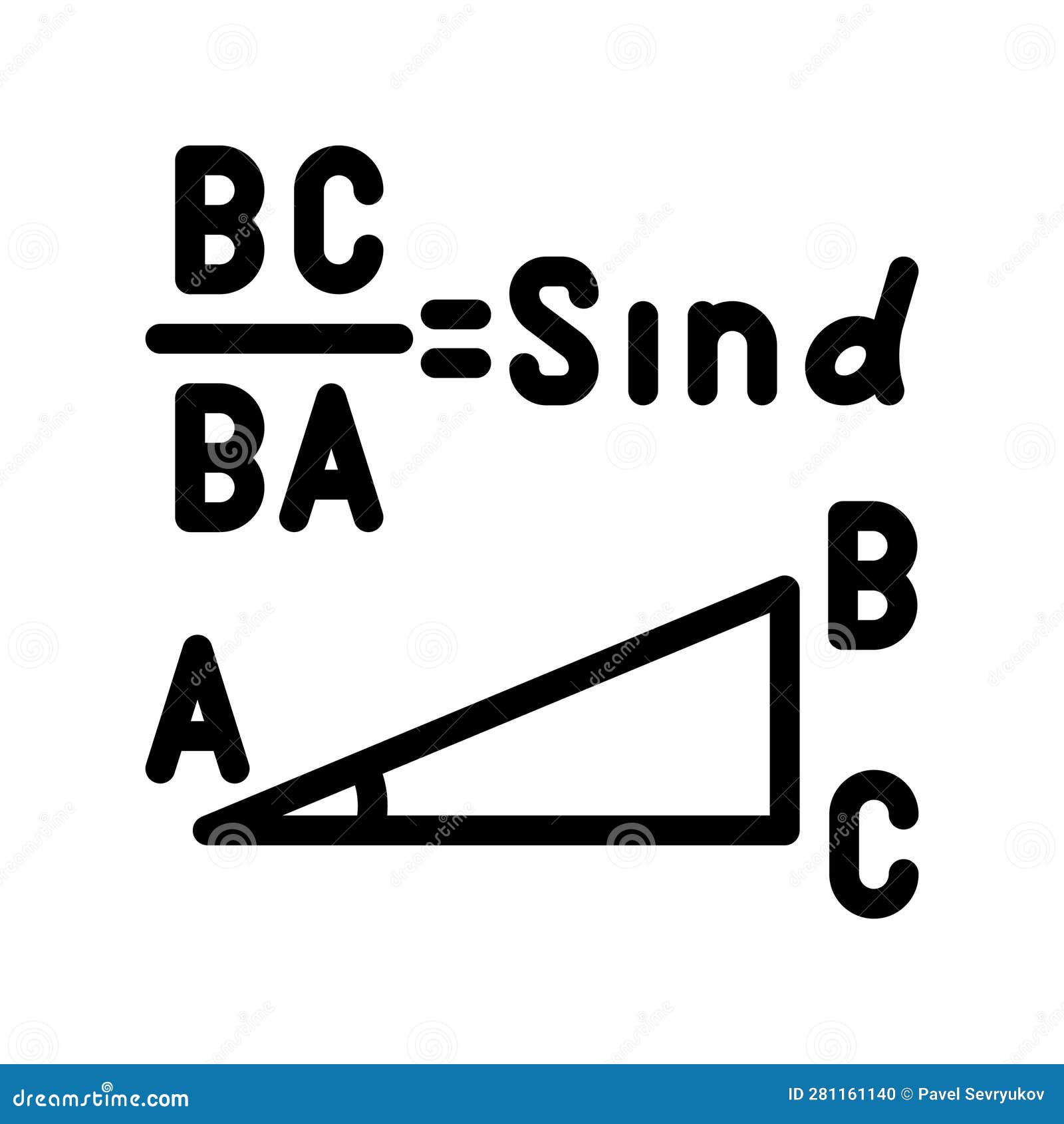 Trigonometry Math Science Education Line Icon Vector Illustration Stock ...
