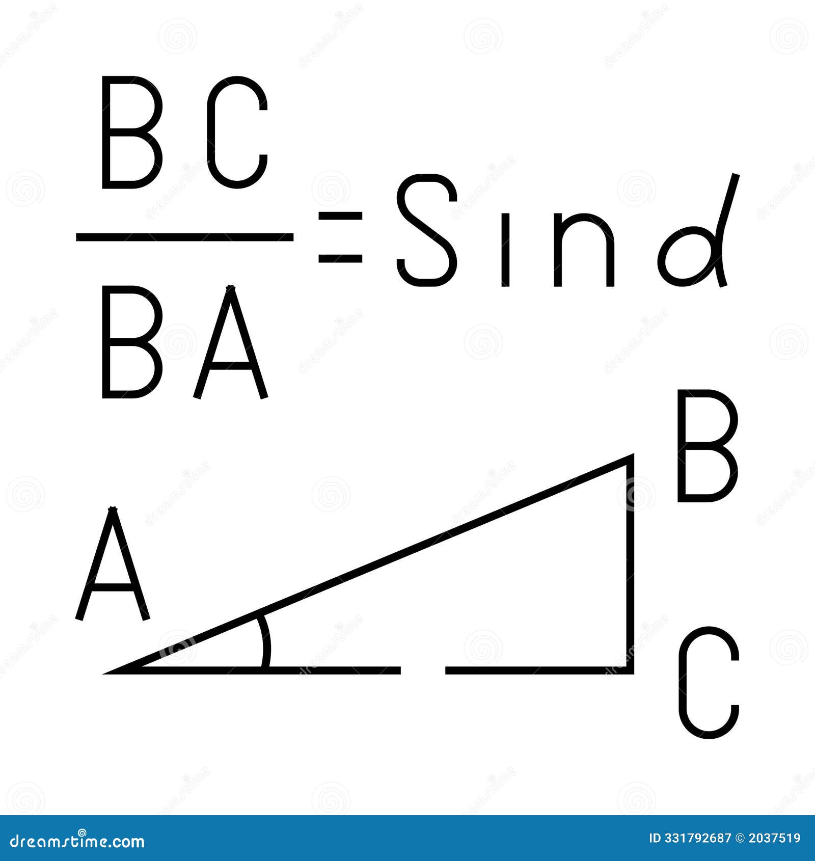 Trigonometry Line Icon, Outline Symbol, Vector Illustration, Concept ...