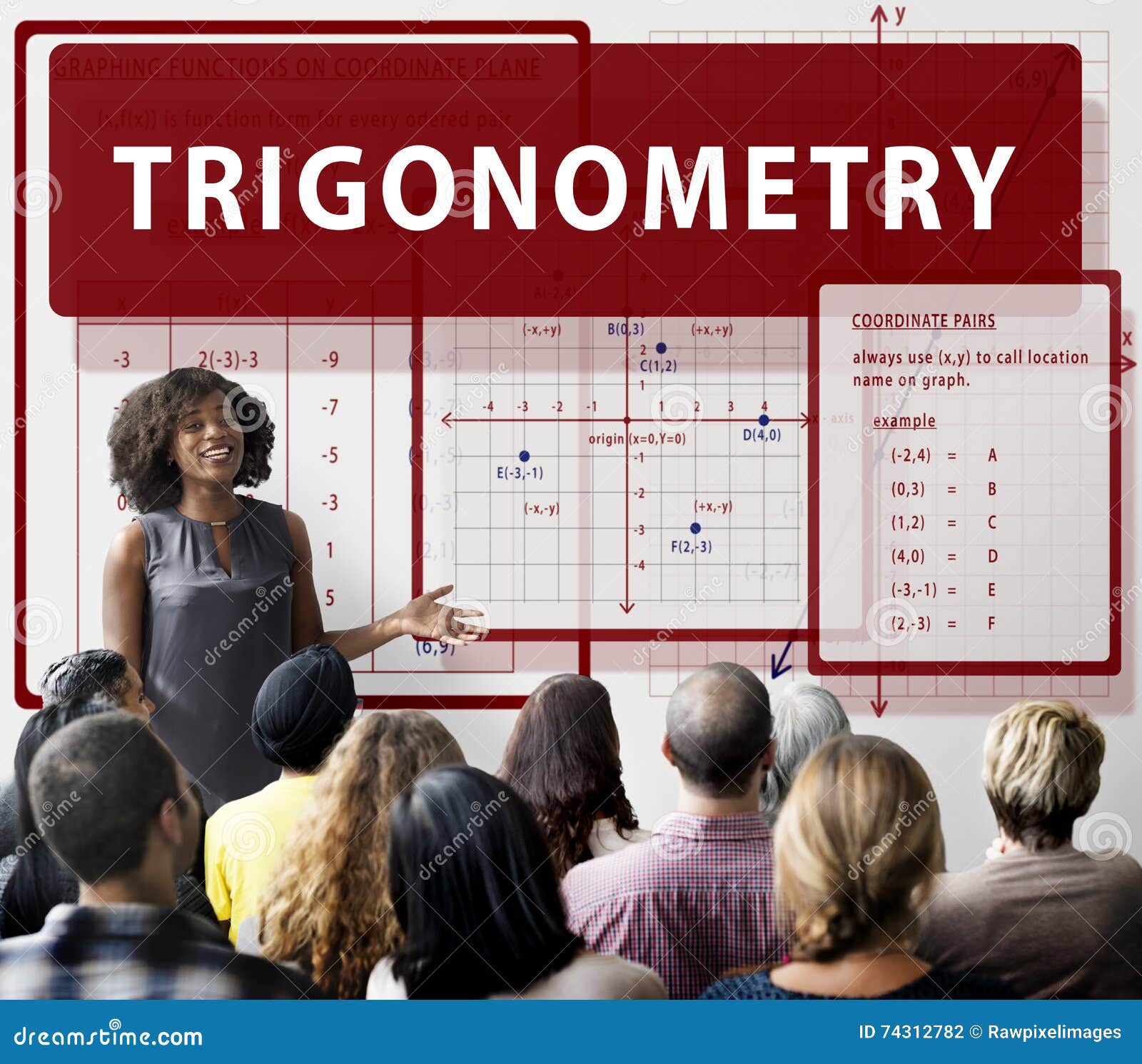 Trigonometry Mathematics Calculation Chart Concept Stock Photo - Image ...