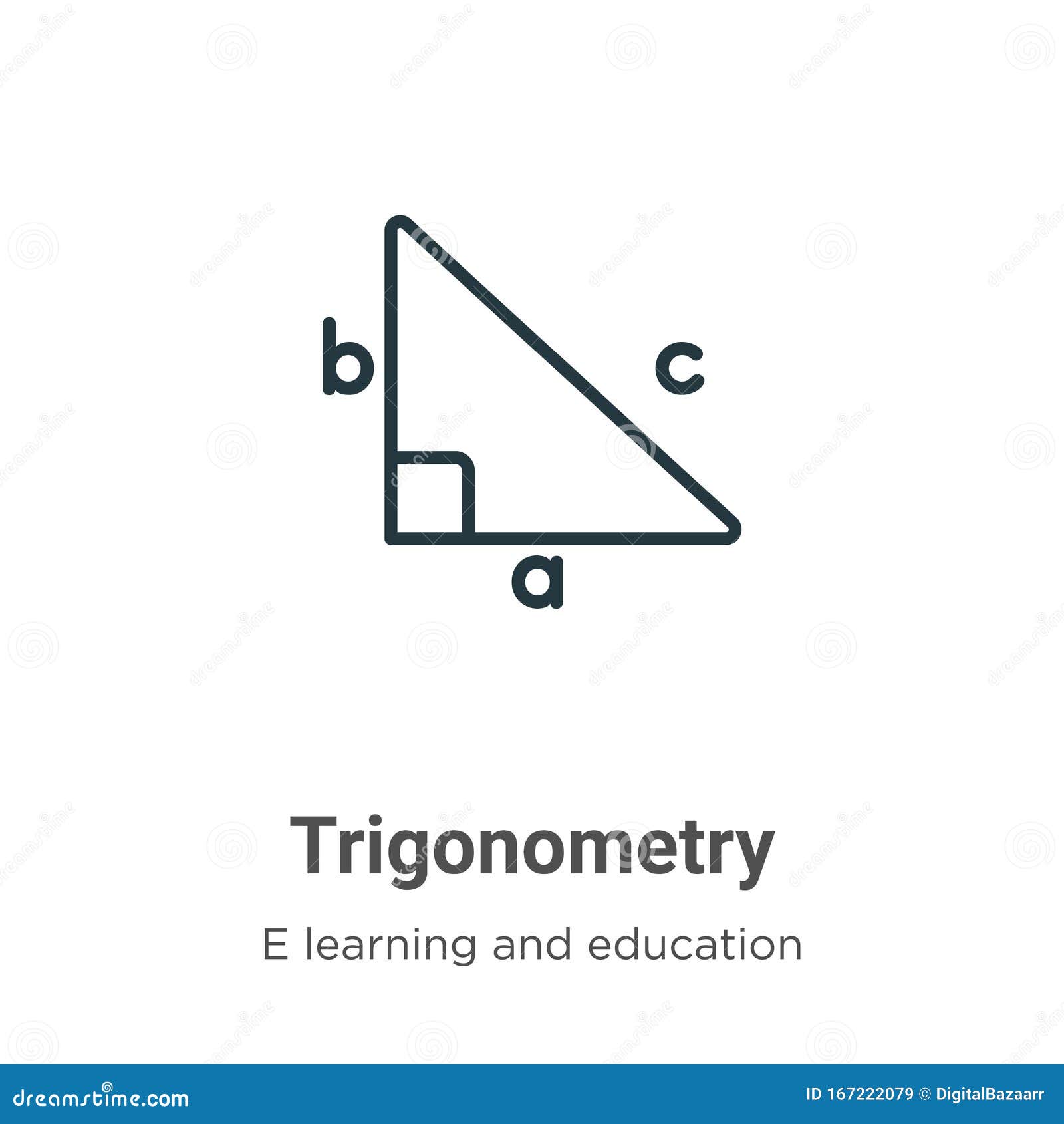 Trigonometry Outline Icon. Isolated Line Vector Illustration From E ... Trigonometry Outline Icon. Isolated Line Vector Illustration From E ...