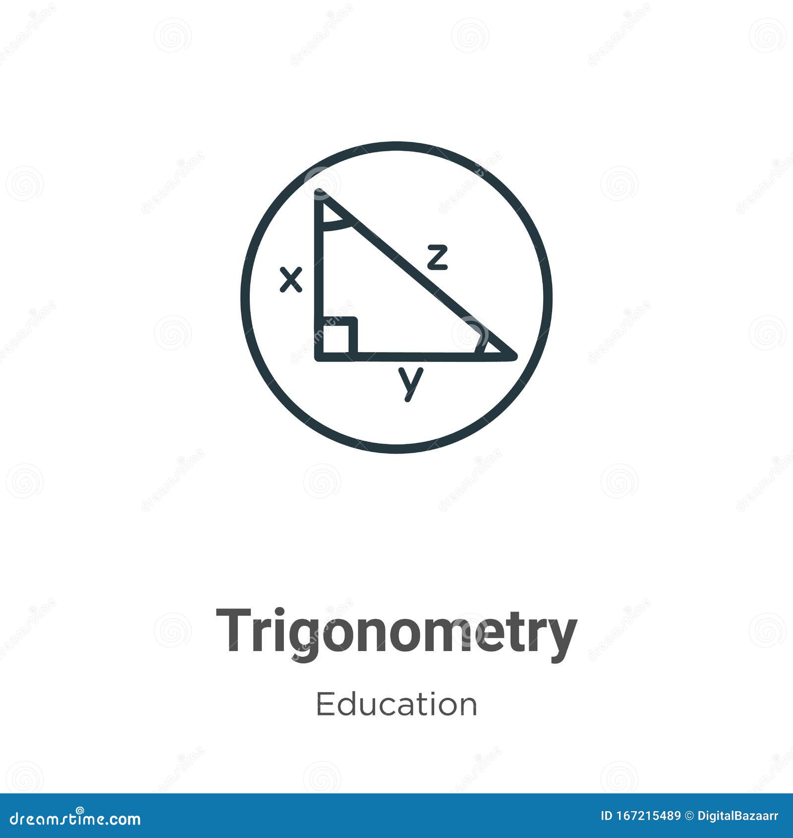 Trigonometry Outline Icon. Isolated Line Vector Illustration From E ...