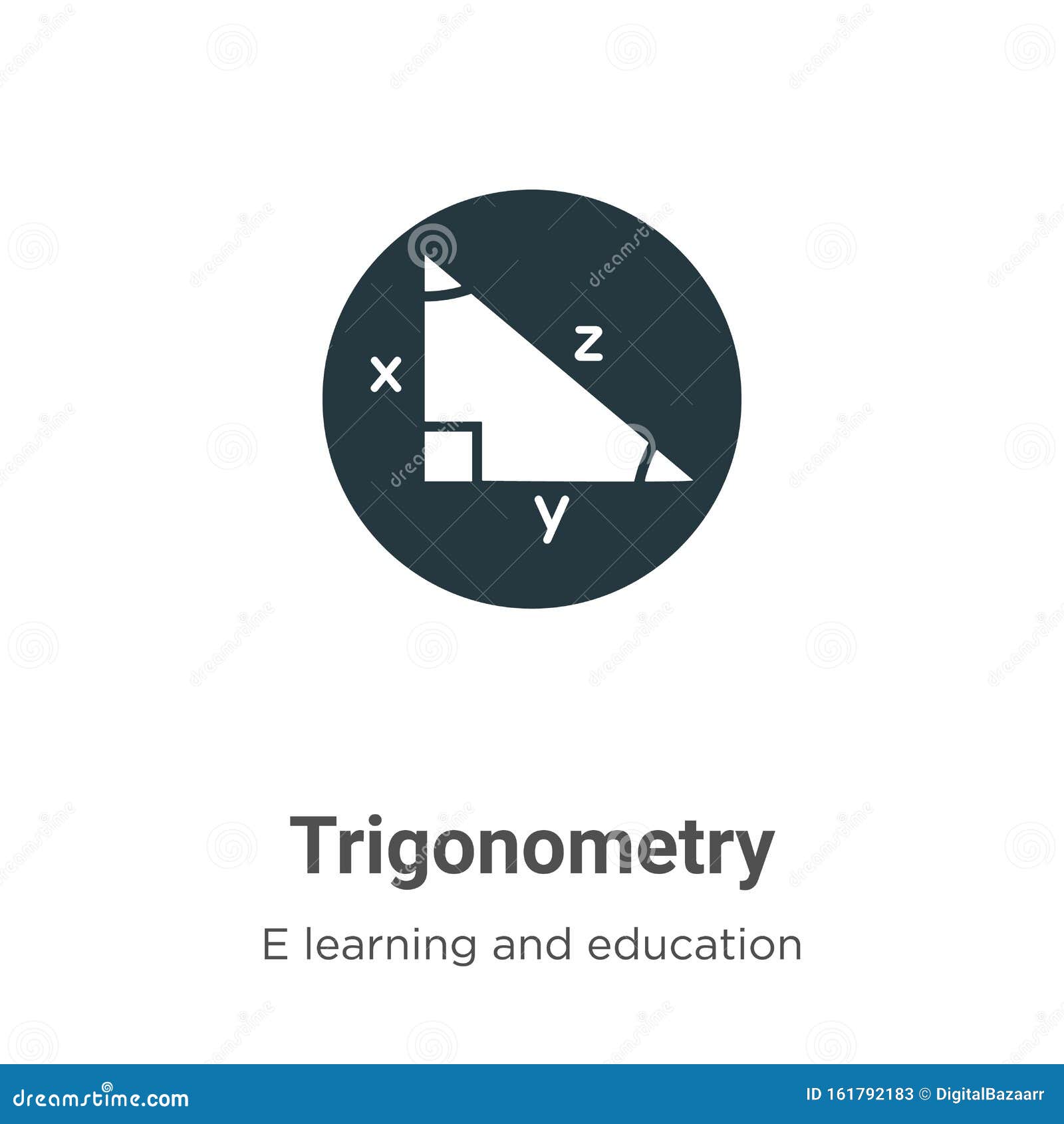 Trigonometry Vector Icon on White Background. Flat Vector Trigonometry ...