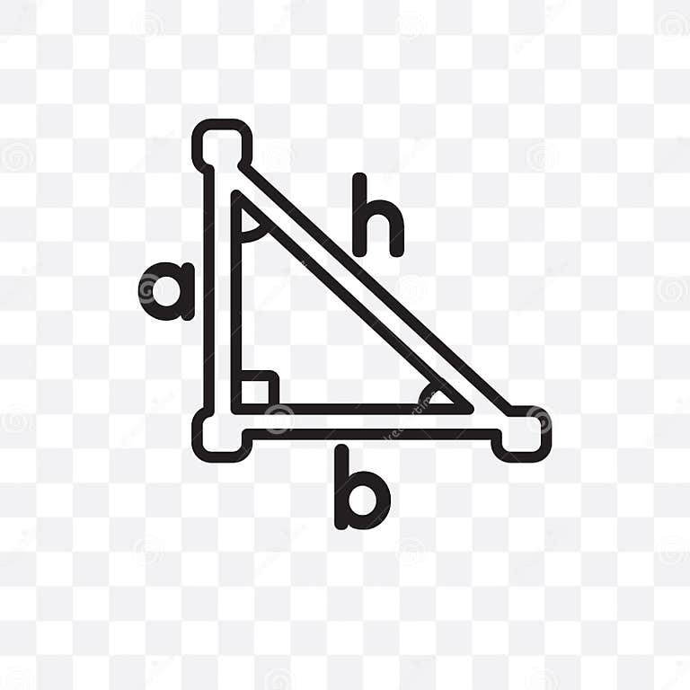 Trigonometry Vector Linear Icon Isolated on Transparent Background ...