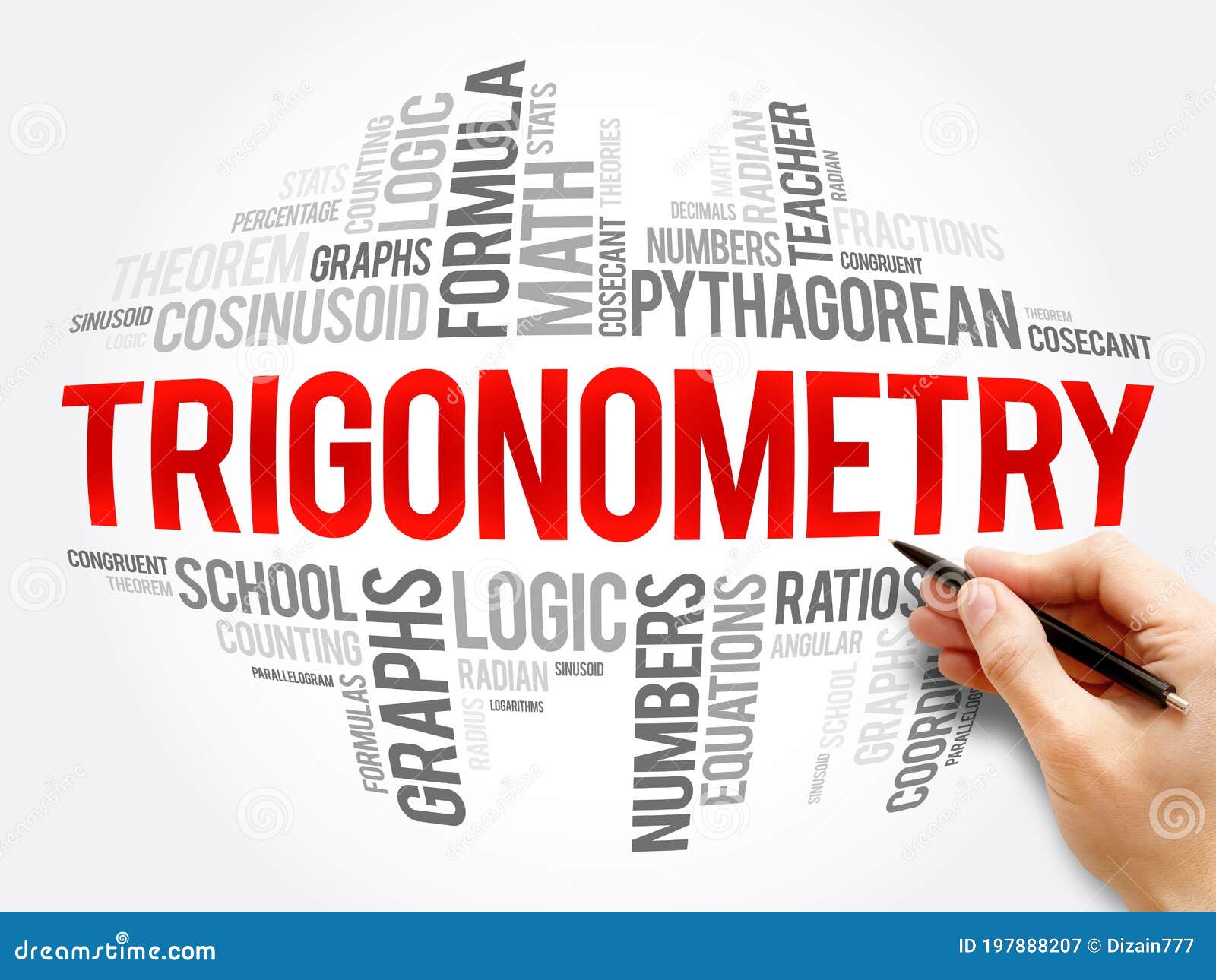 Trigonometry Word Cloud Collage Stock Image - Image of asymptotes ...