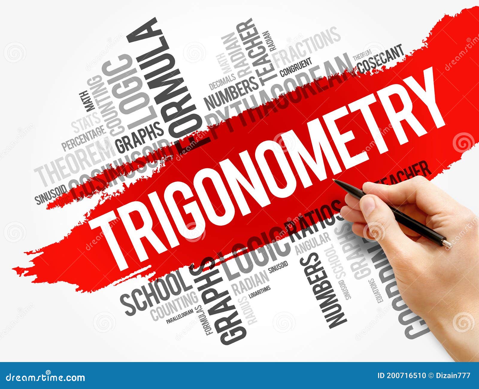 Trigonometry Word Cloud Collage Stock Illustration - Illustration of ...