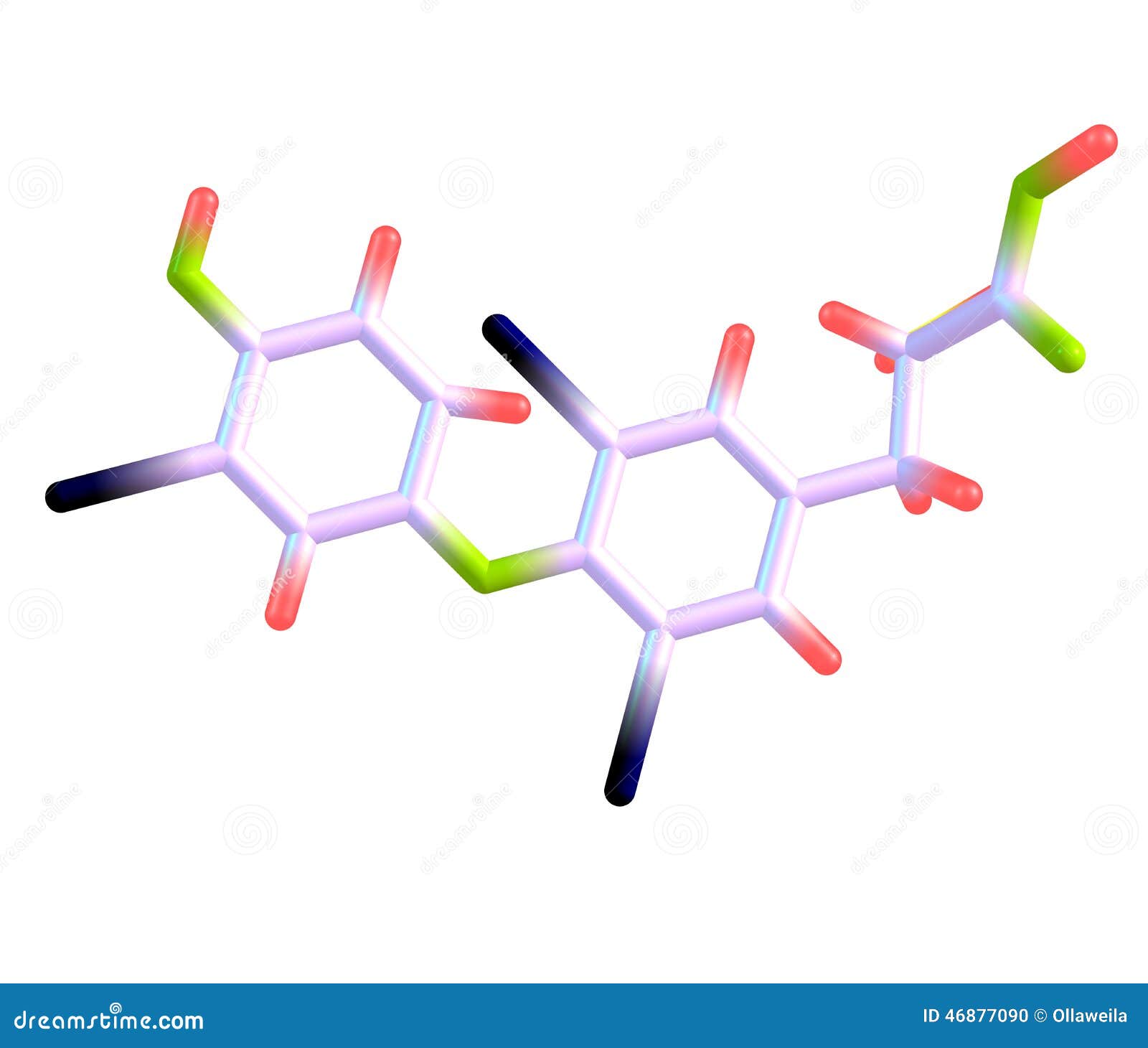 Triiodothyronine Molecule, Molecular Structure, Thyroid Hormone T3 ...