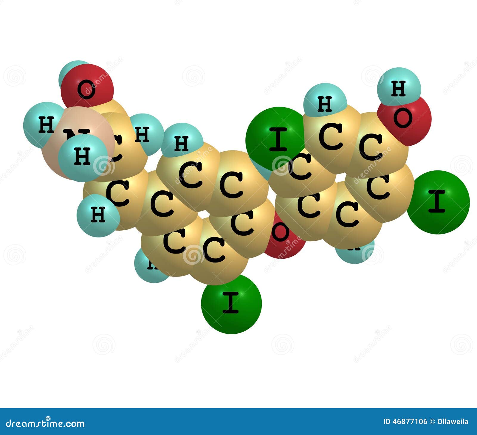Triiodothyronine Molecule, Molecular Structure, Thyroid Hormone T3 ...