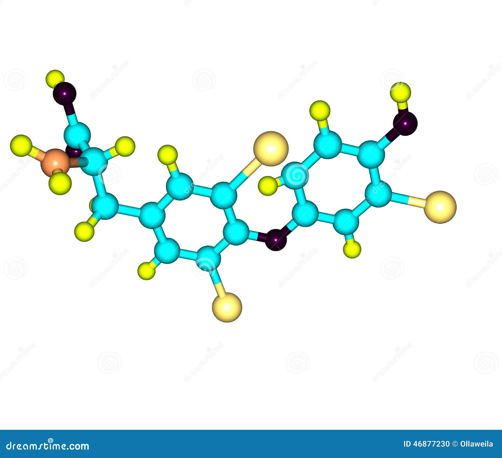 Triiodothyronine Molecule, Molecular Structure, Thyroid Hormone T3 ...