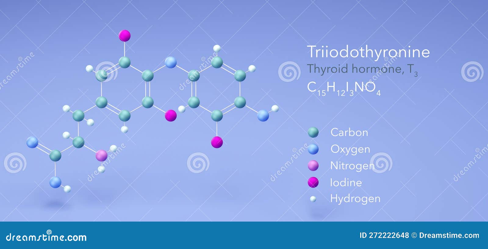 Triiodothyronine Molecule, Molecular Structures, Thyroid Hormone, 3d ...