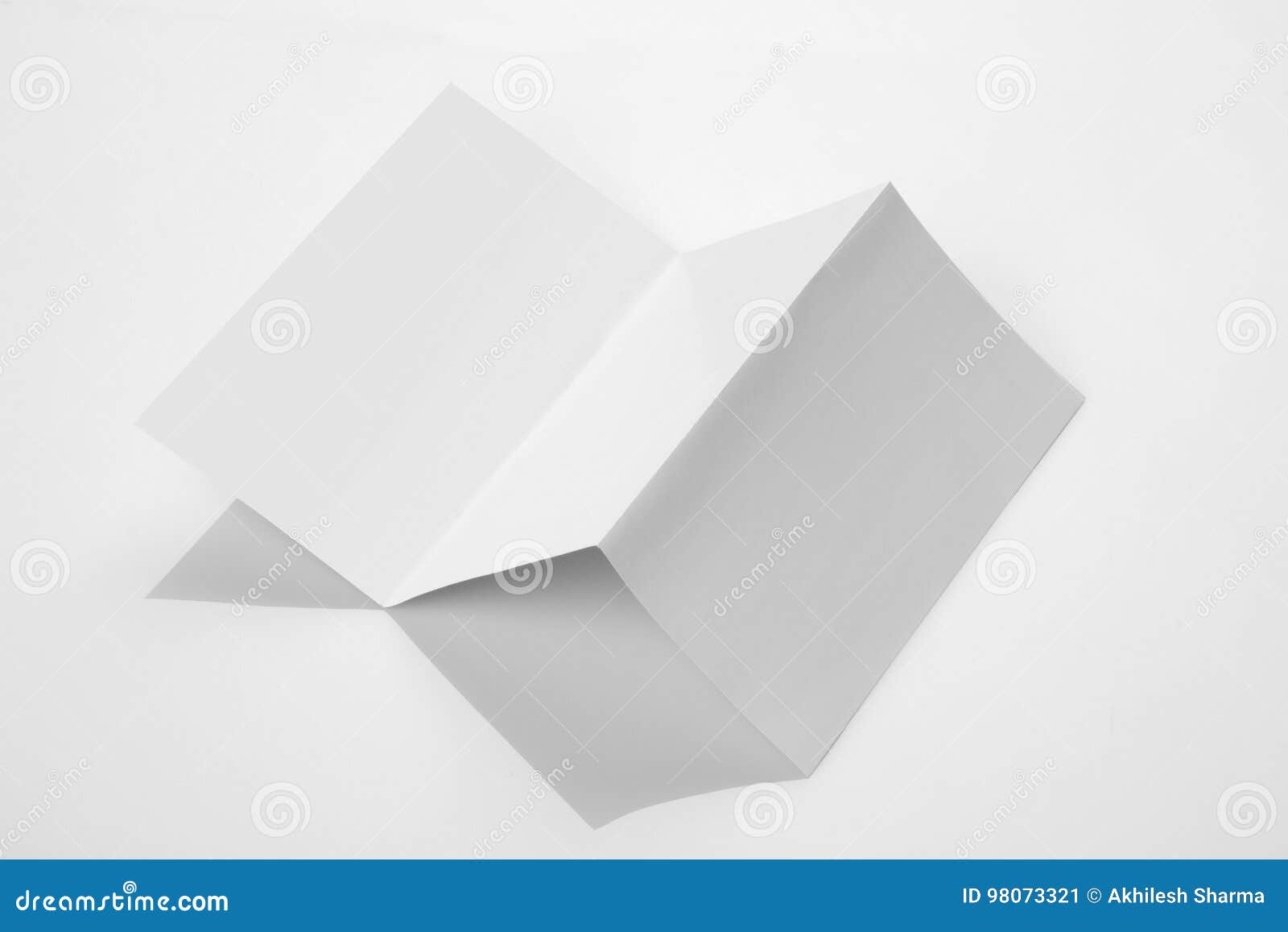 Trilfold A4 Size Folded Paper Document Brochure Mockup Stock Image ...